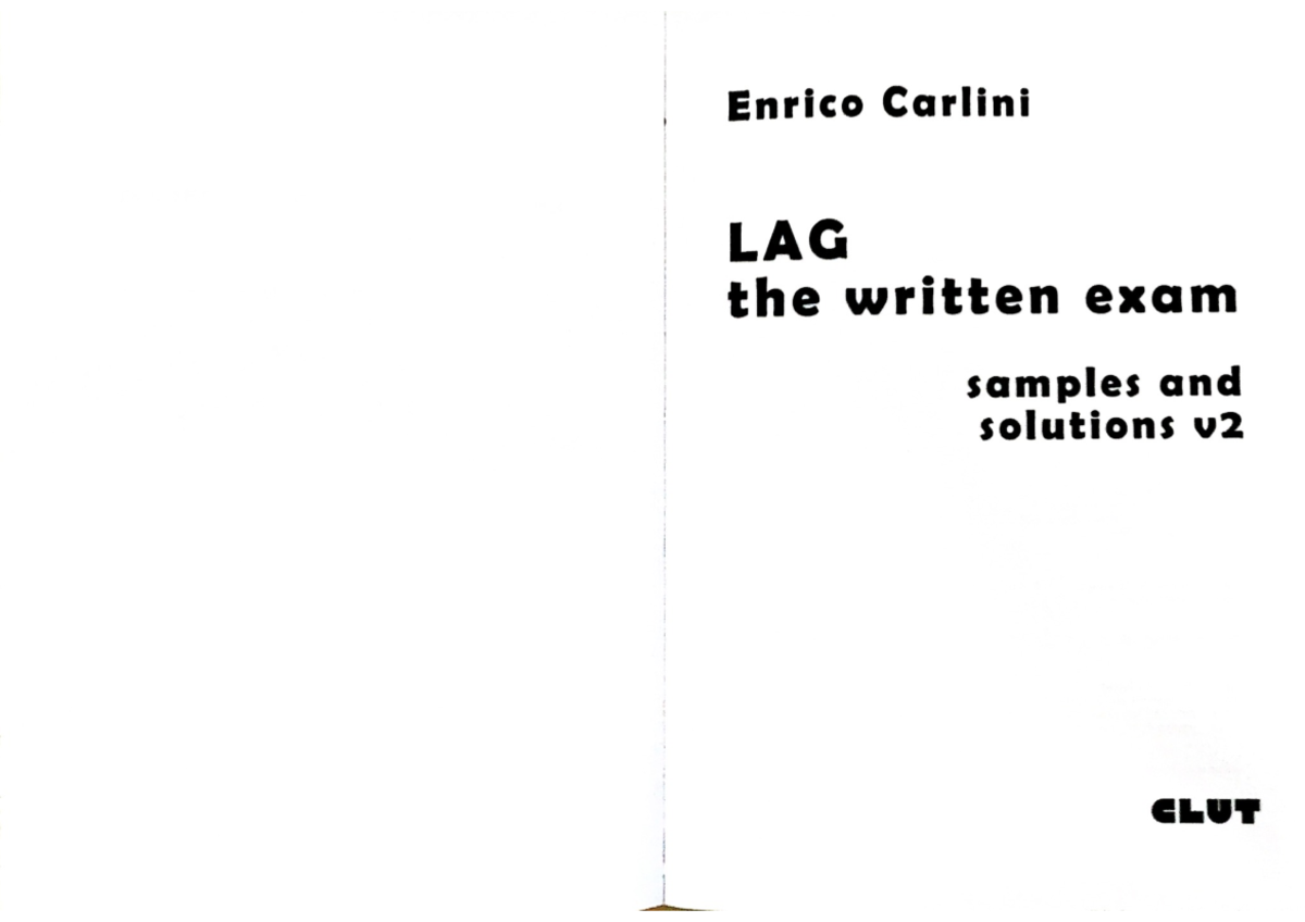 LAG The written exam v2 - for preparing exam - Linear Algebra and ...