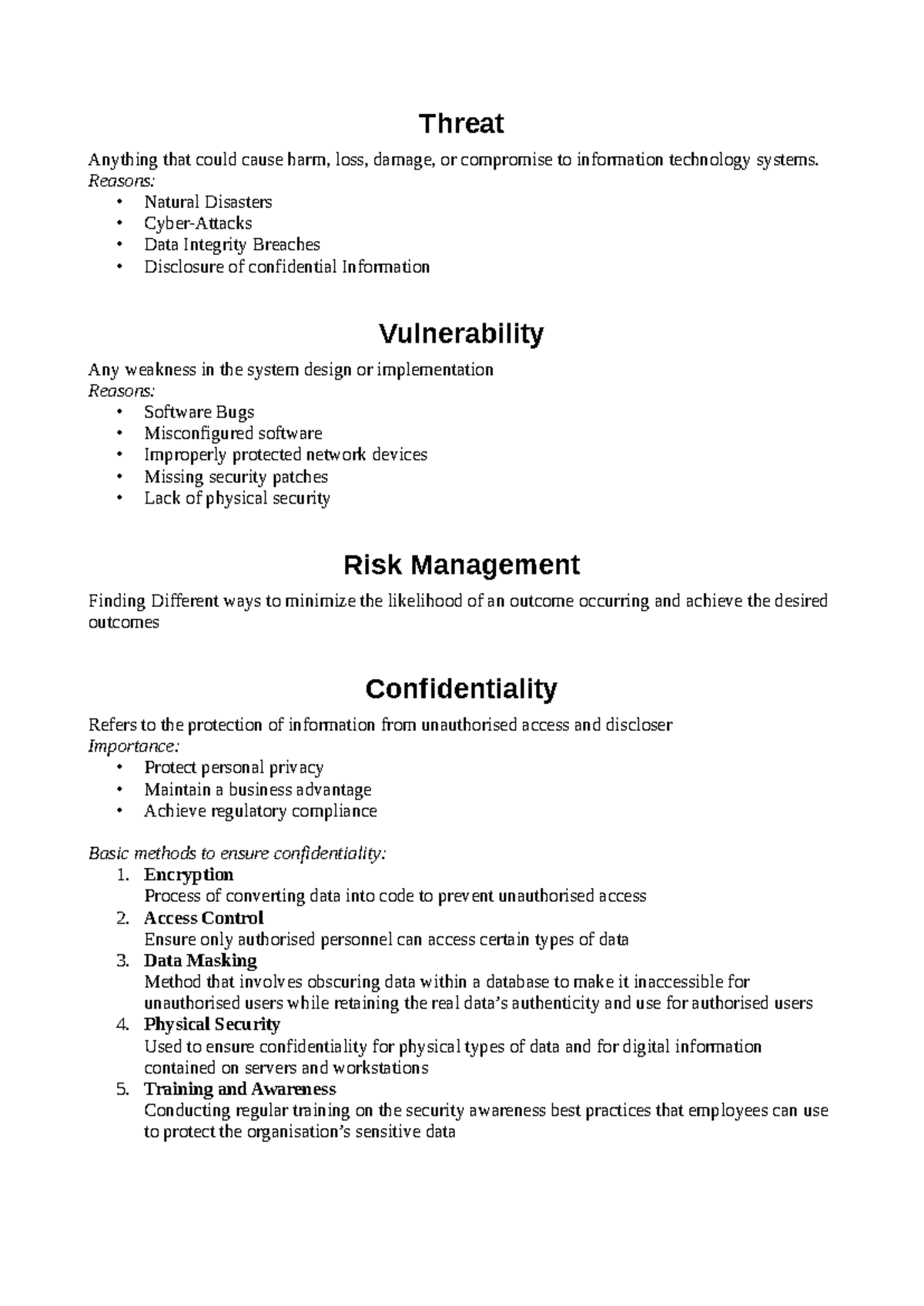 Security - Threat Anything that could cause harm, loss, damage, or ...