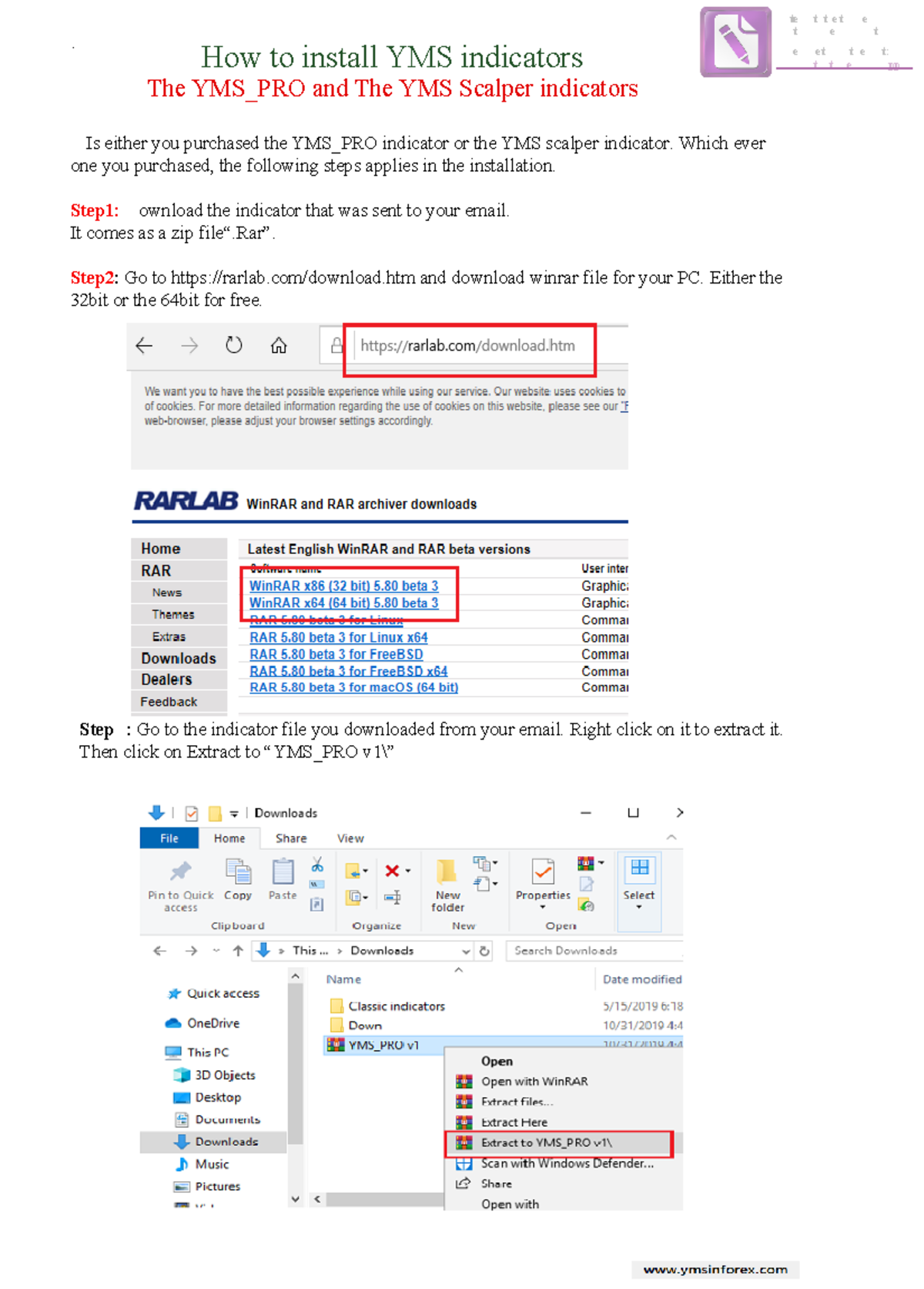 How to install YMS indicators - Which ever one you purchased, the ...