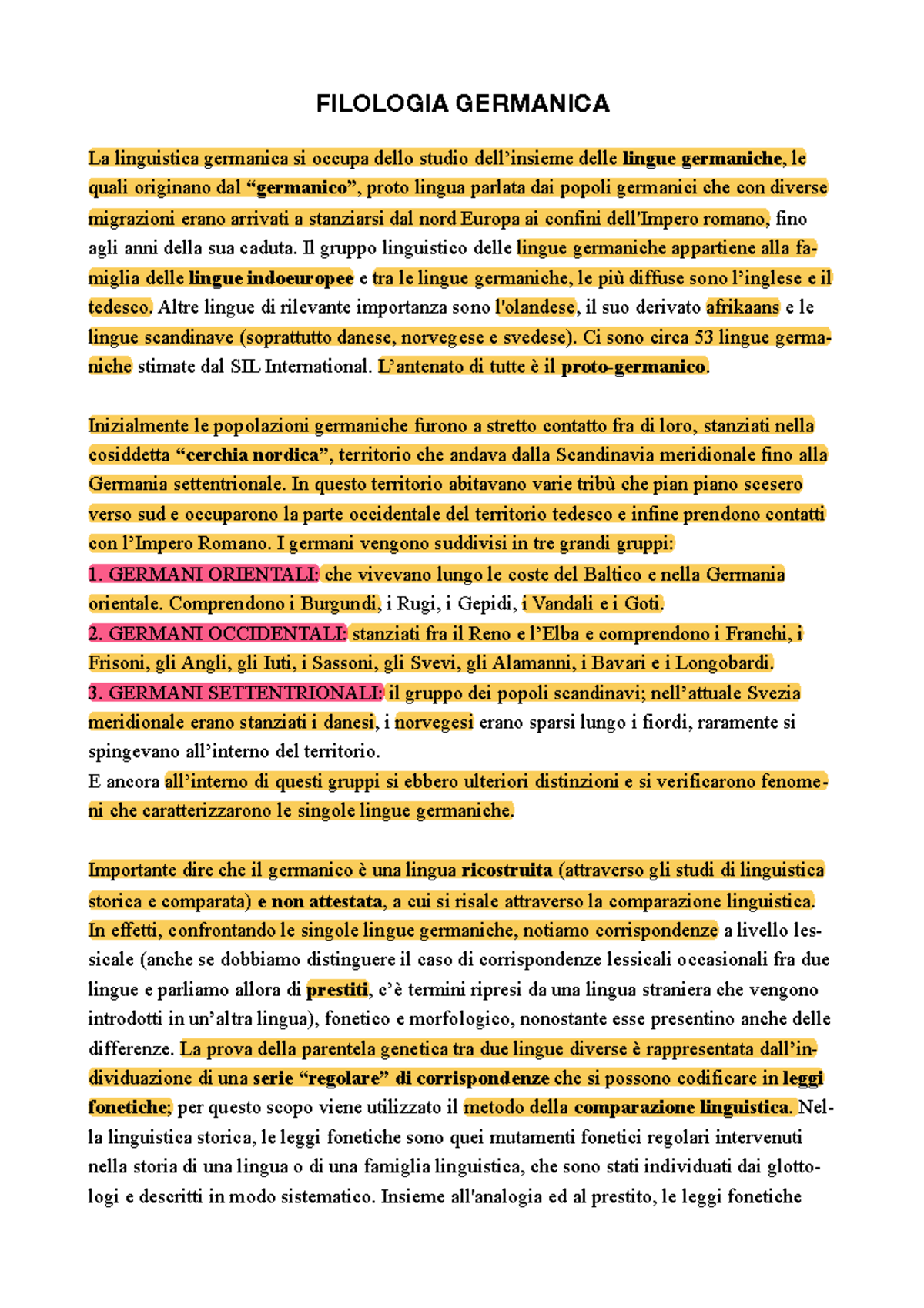 Filologia germanica - riassunti per esame - FILOLOGIA GERMANICA La ...