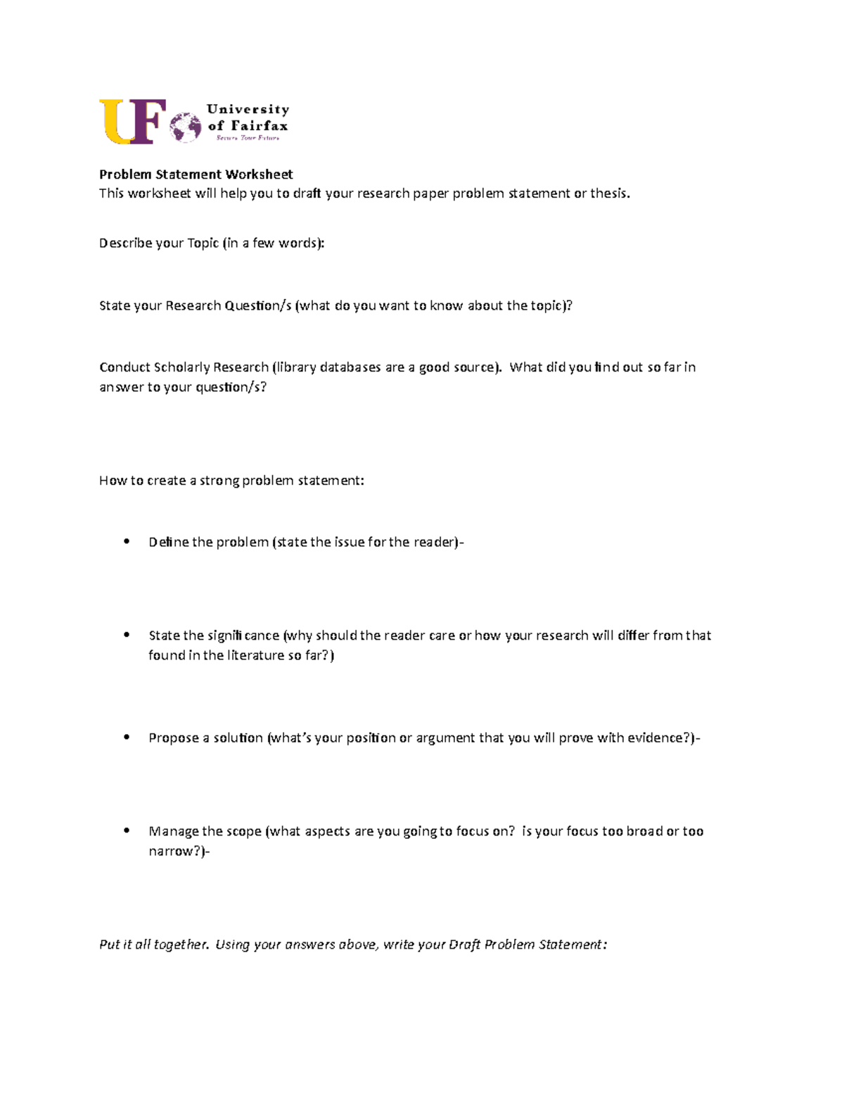 Problem-Statement-Worksheet - Problem Statement Worksheet This ...
