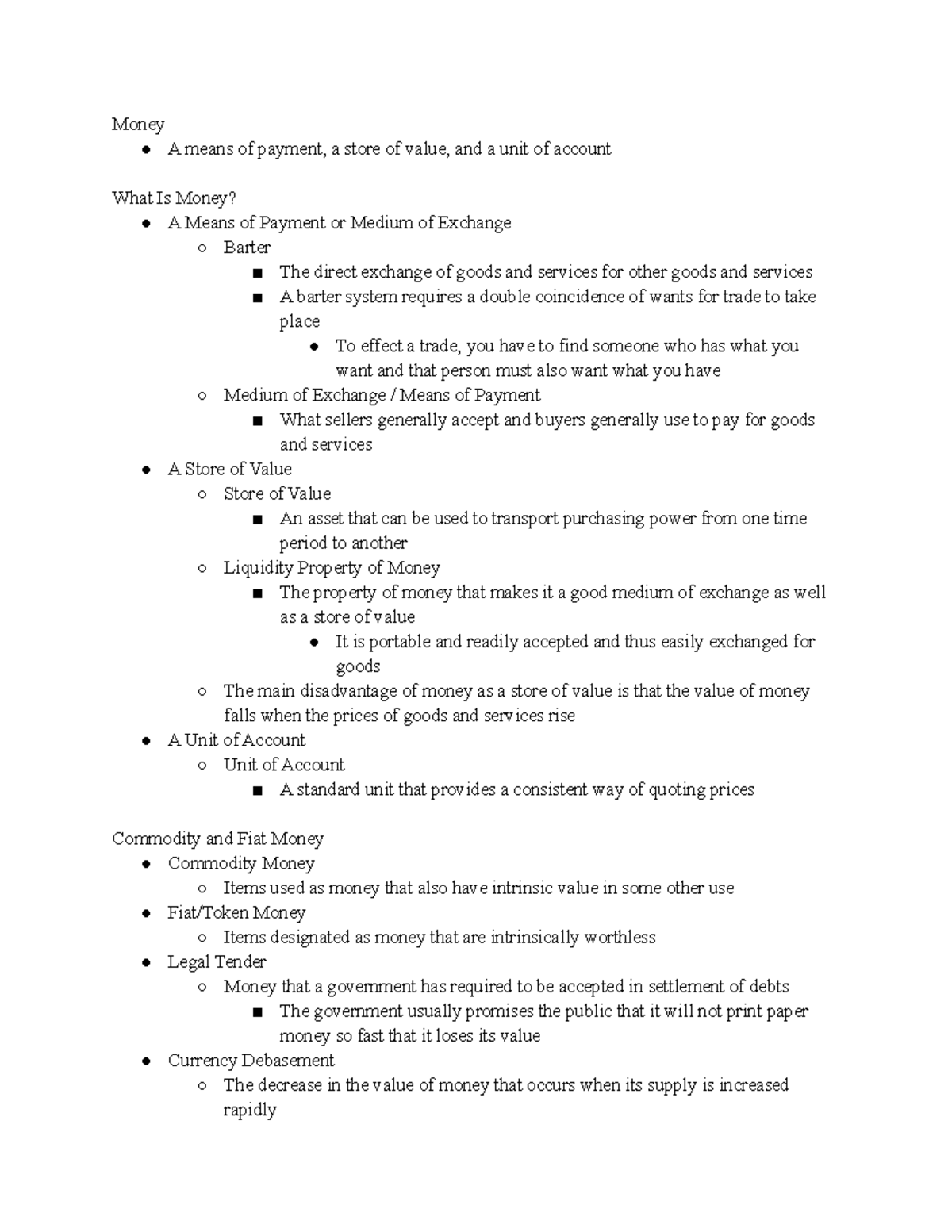 Chapter 10 Money, the Federal Reserve, and the Interest Rate - Money A ...