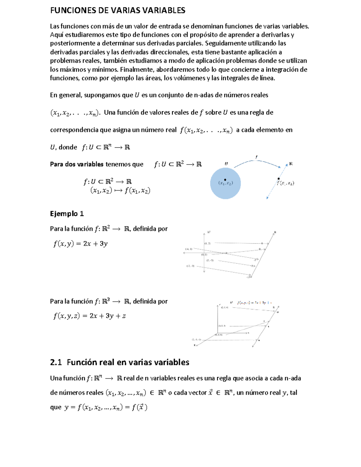 Funciones DE Varias Variables - FUNCIONES DE VARIAS VARIABLES Las funciones con más de un valor ...
