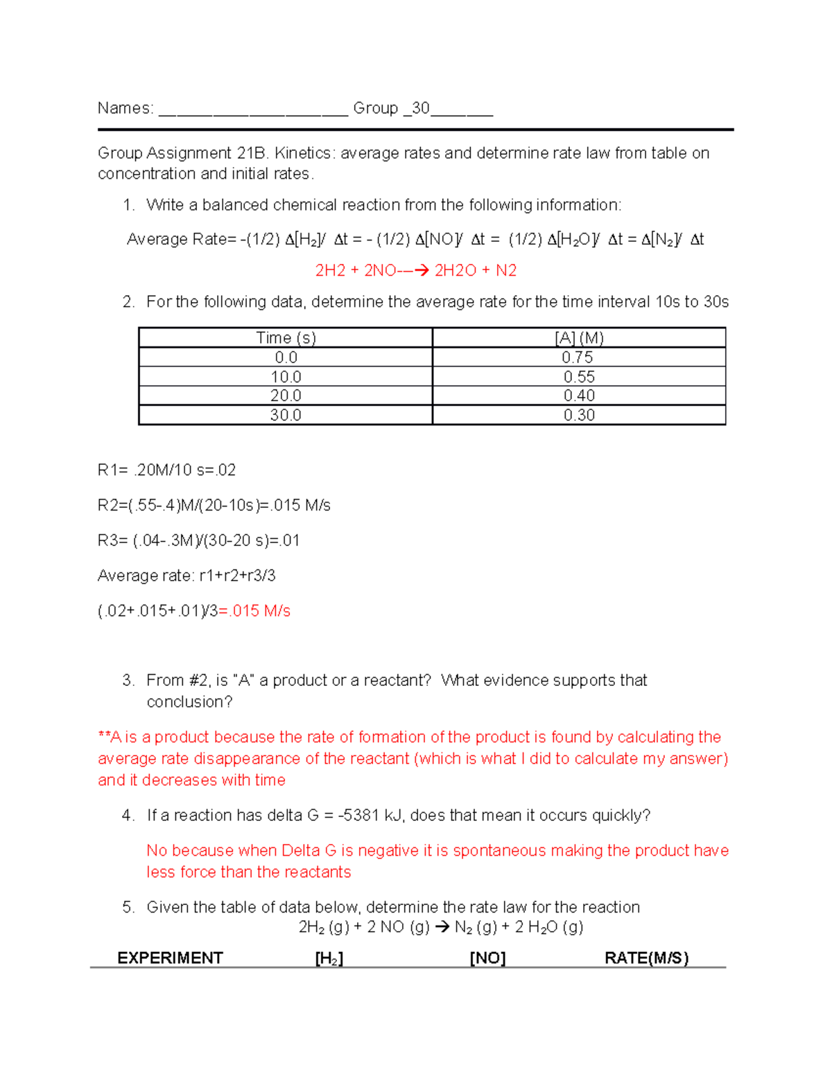 Group Assignment 14 - Names: _____________________ Group 30______ Group ...
