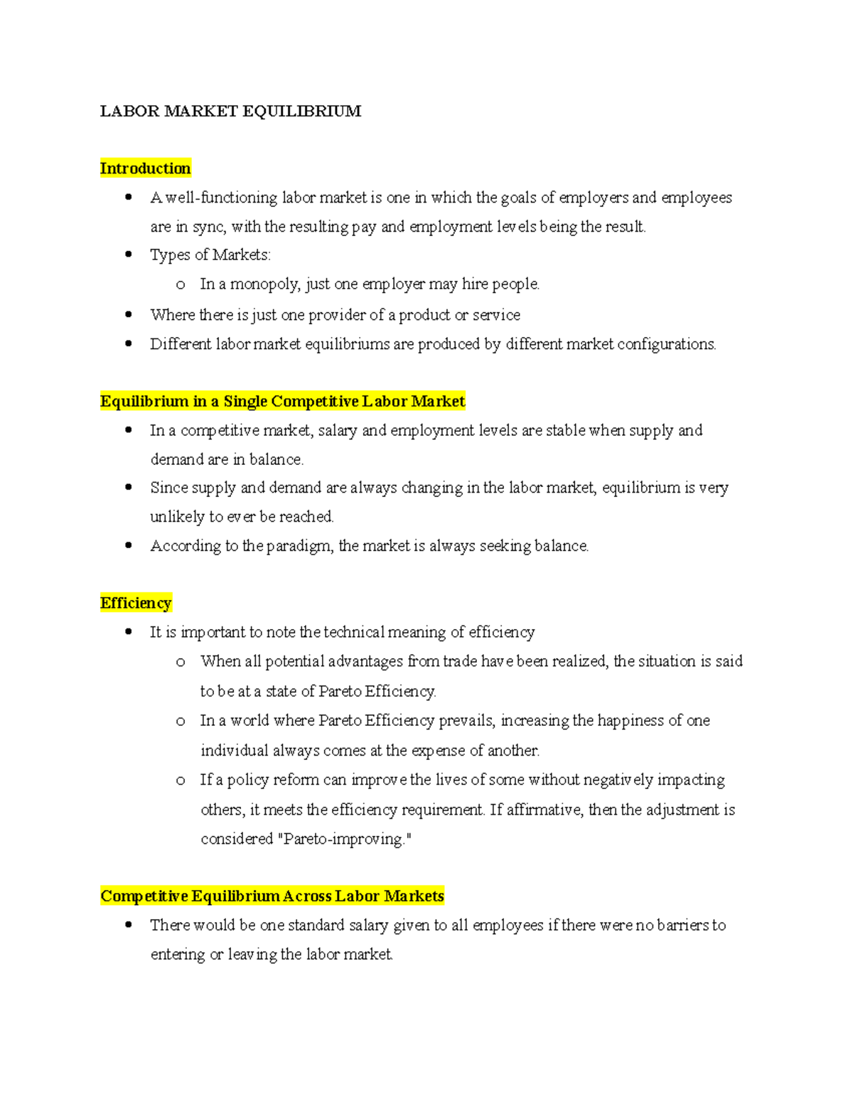 Labor Market Equilibrium - LABOR MARKET EQUILIBRIUM Introduction A well ...