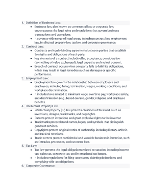 Introduction to Business Notes - Introduction to Business Notes ...