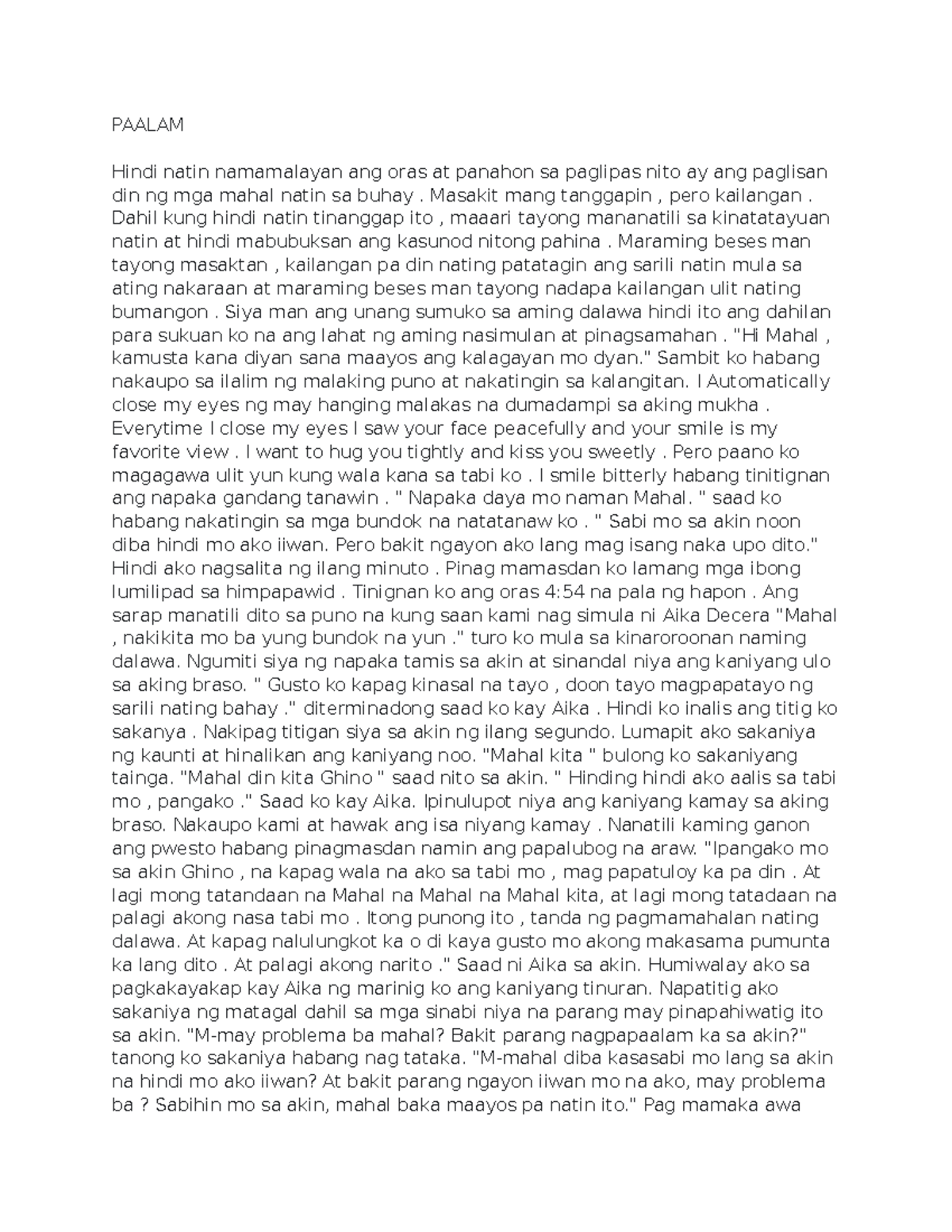 Paalam - AMTH - PAALAM Hindi natin namamalayan ang oras at panahon sa ...