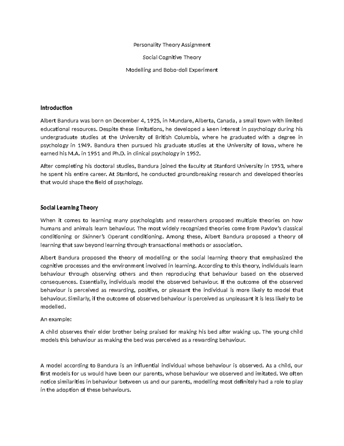 Bobo doll ecperiment - About the bobo doll experiment - Personality ...