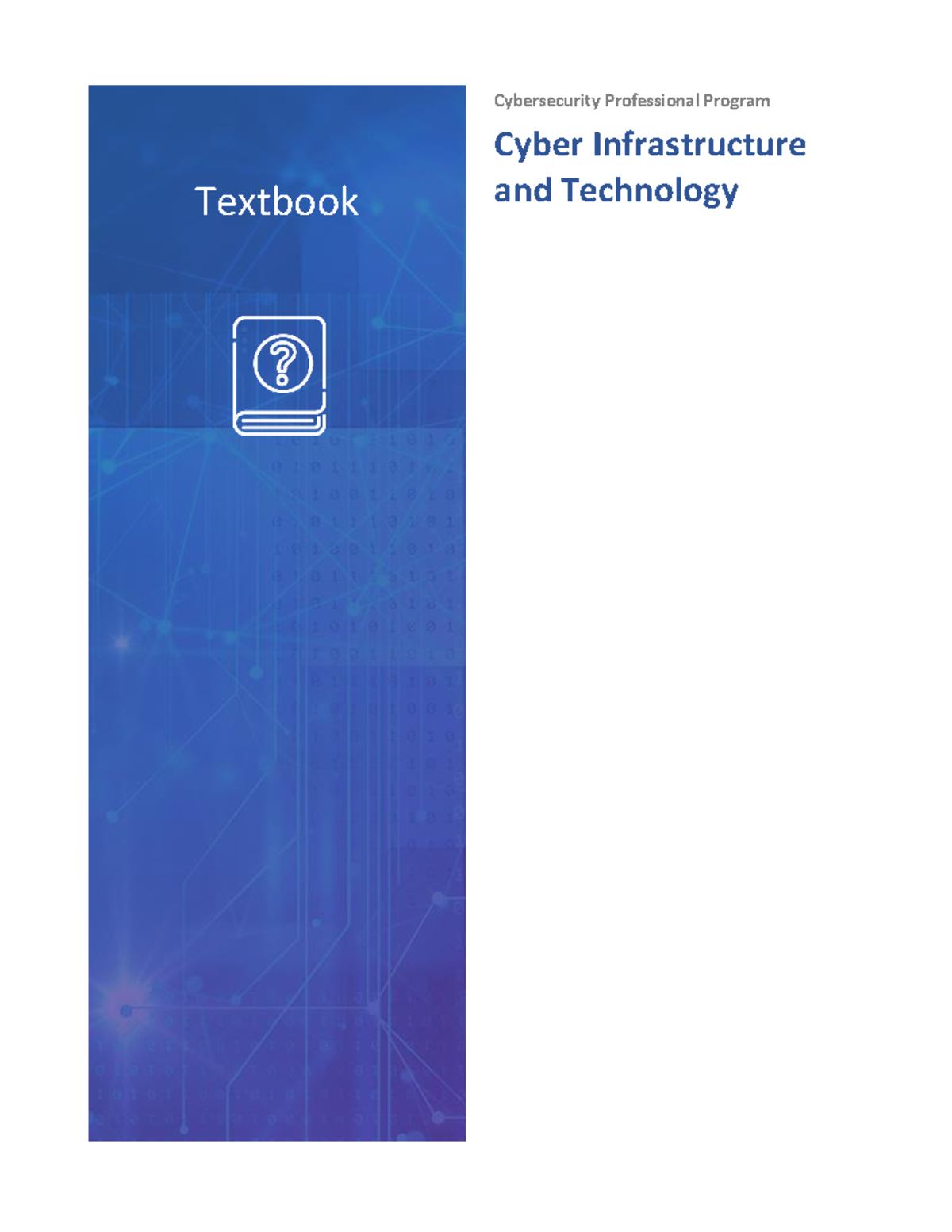 CIT-TXT Cybersecurity Infrastructure and Technology Textbook ...