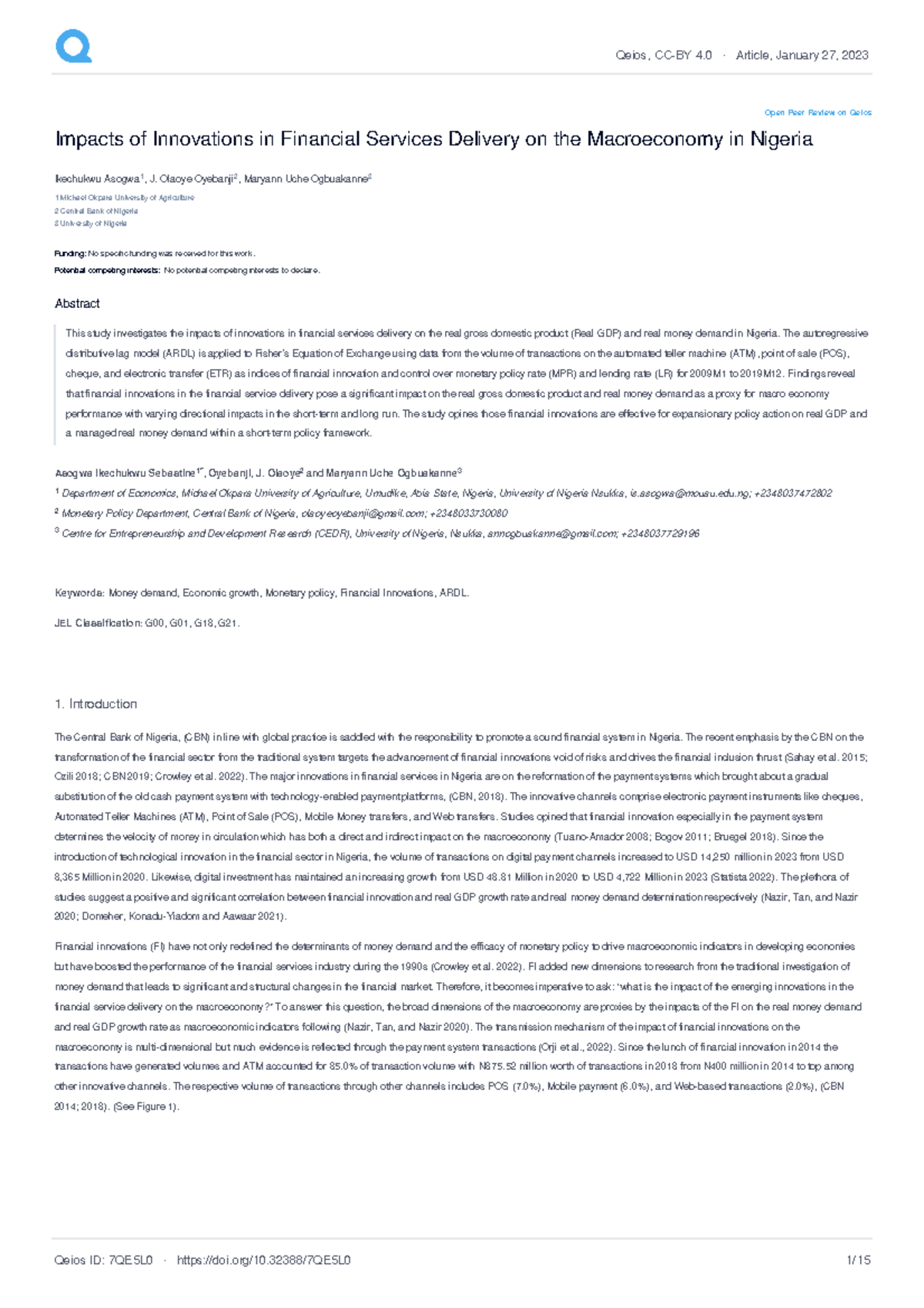 Impacts of Innovations in Financial Serv - Open Peer Review on Qeios ...