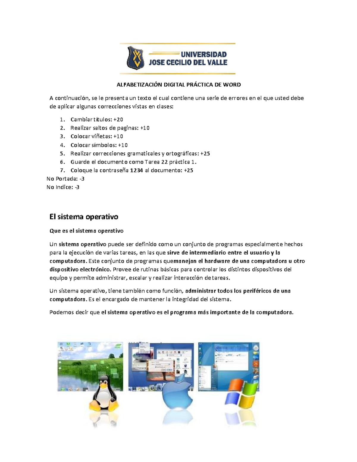 Practica-1-word - ALFABETIZACIÓN DIGITAL PRÁCTICA DE WORD A ...