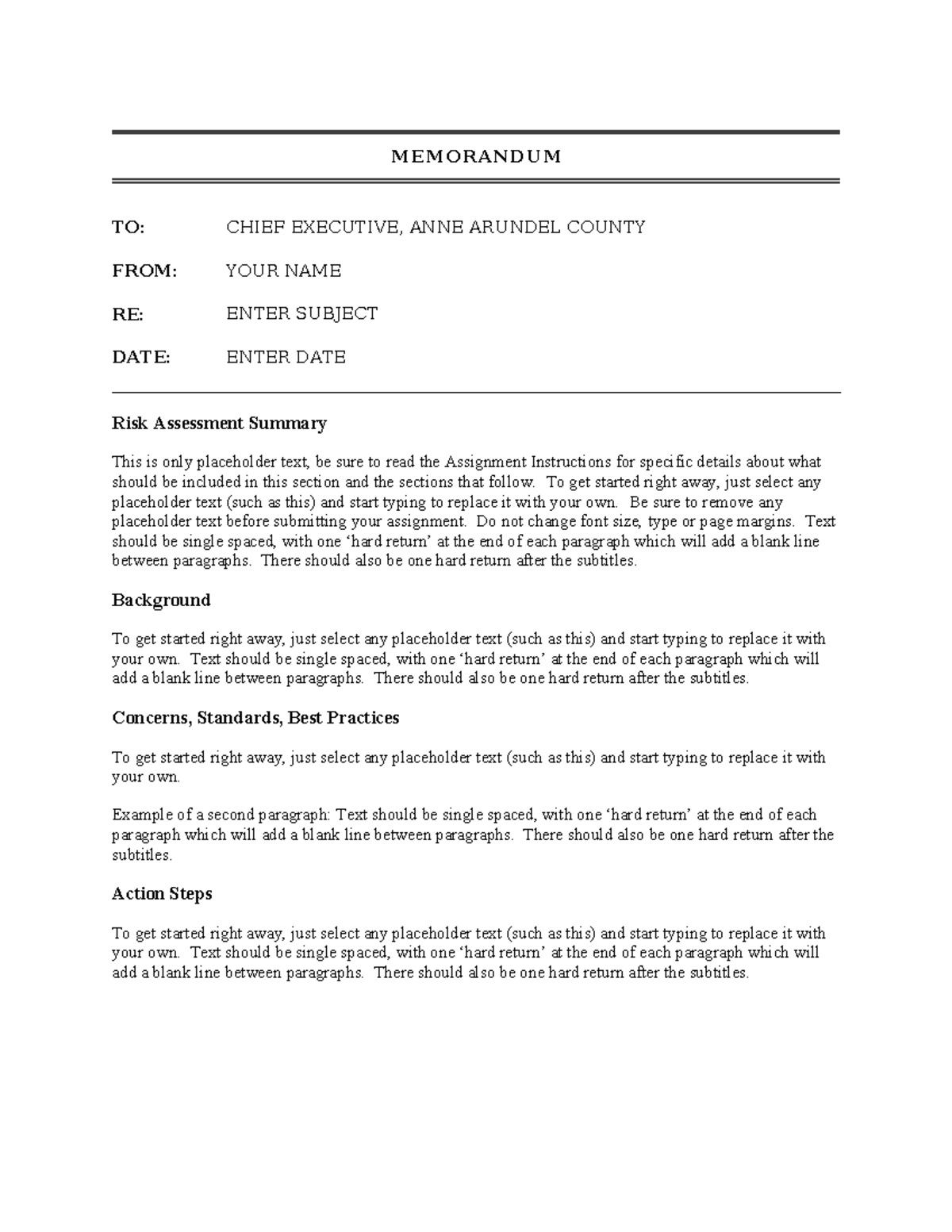 IFSM201 Professional Memo Template - MEMORANDUM TO: CHIEF EXECUTIVE ...