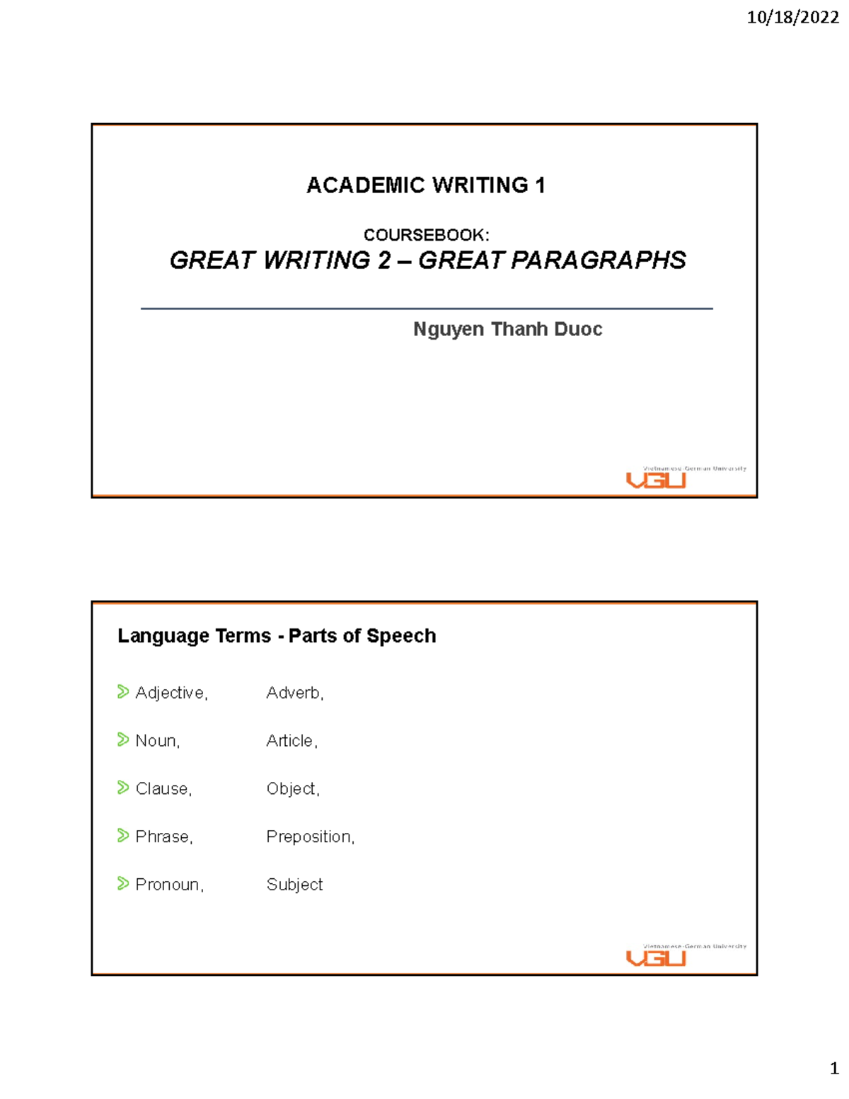Academic Wriitng 1 Week 1 - ACADEMIC WRITING 1 ####### COURSEBOOK ...