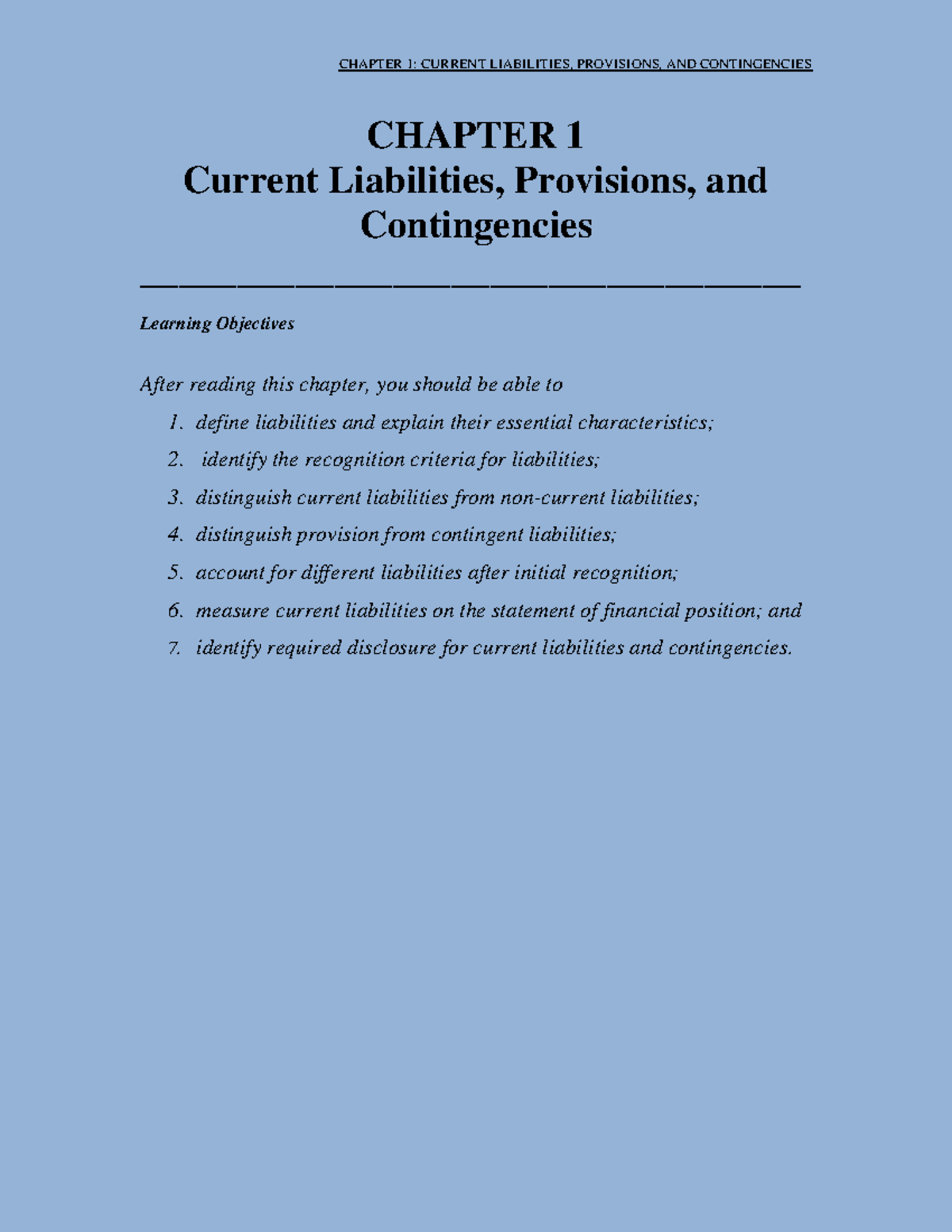 Chapter-1 compress. laban - CHAPTER 1 Current Liabilities, Provisions, and Contingencies - Studocu