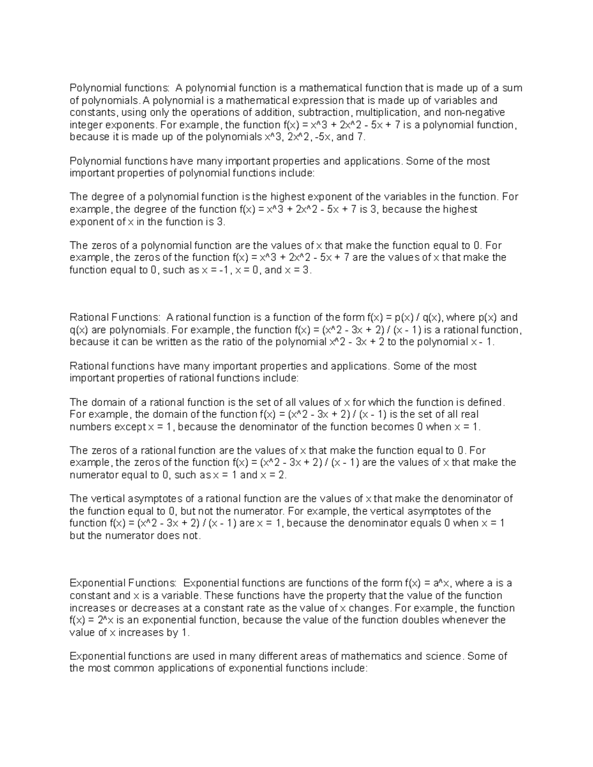 MATH1271 3 - how is calculus used in the real world - Polynomial ...