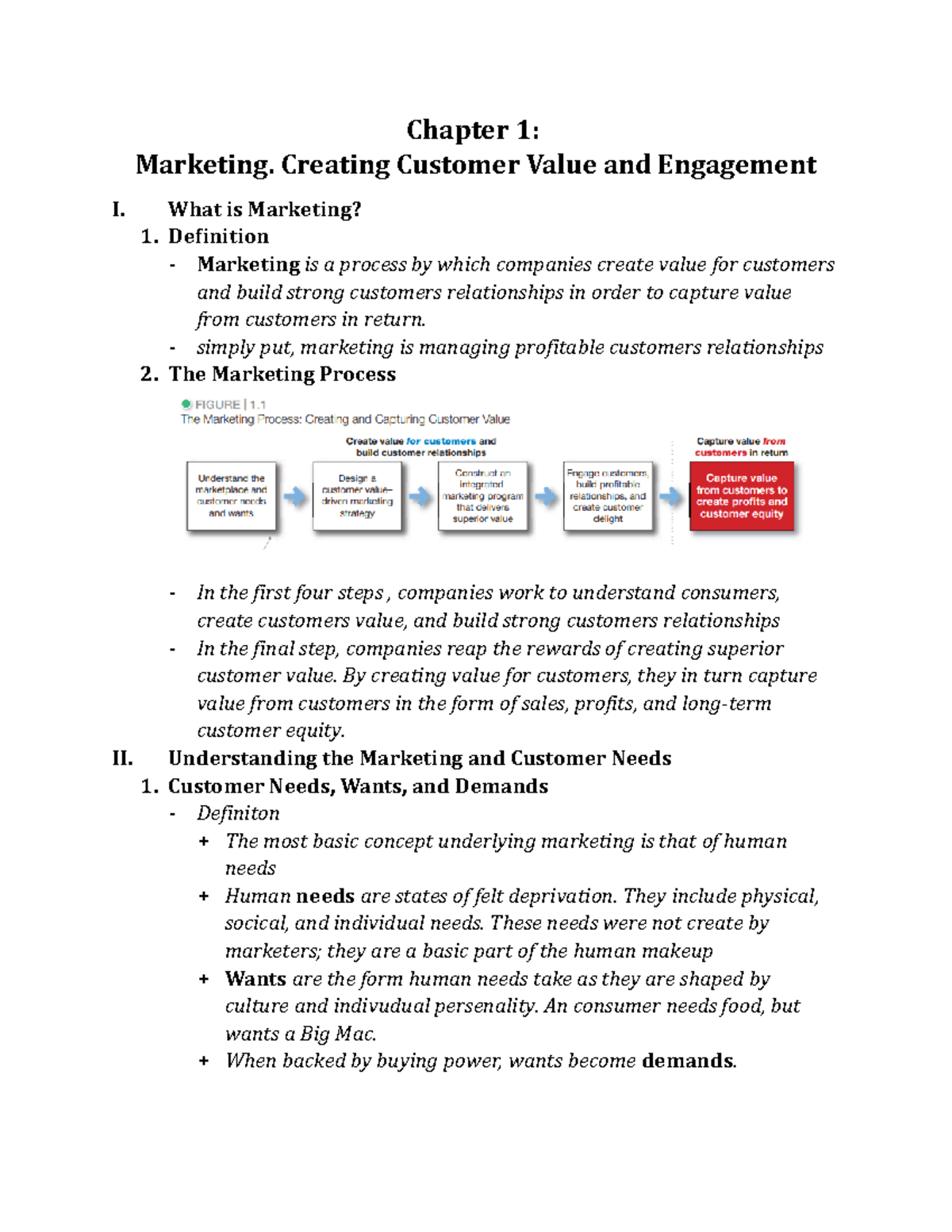 Chapter 1. Marketing. Creating Customer Value and Engagement - Chapter 1: Marketing. Creating ...