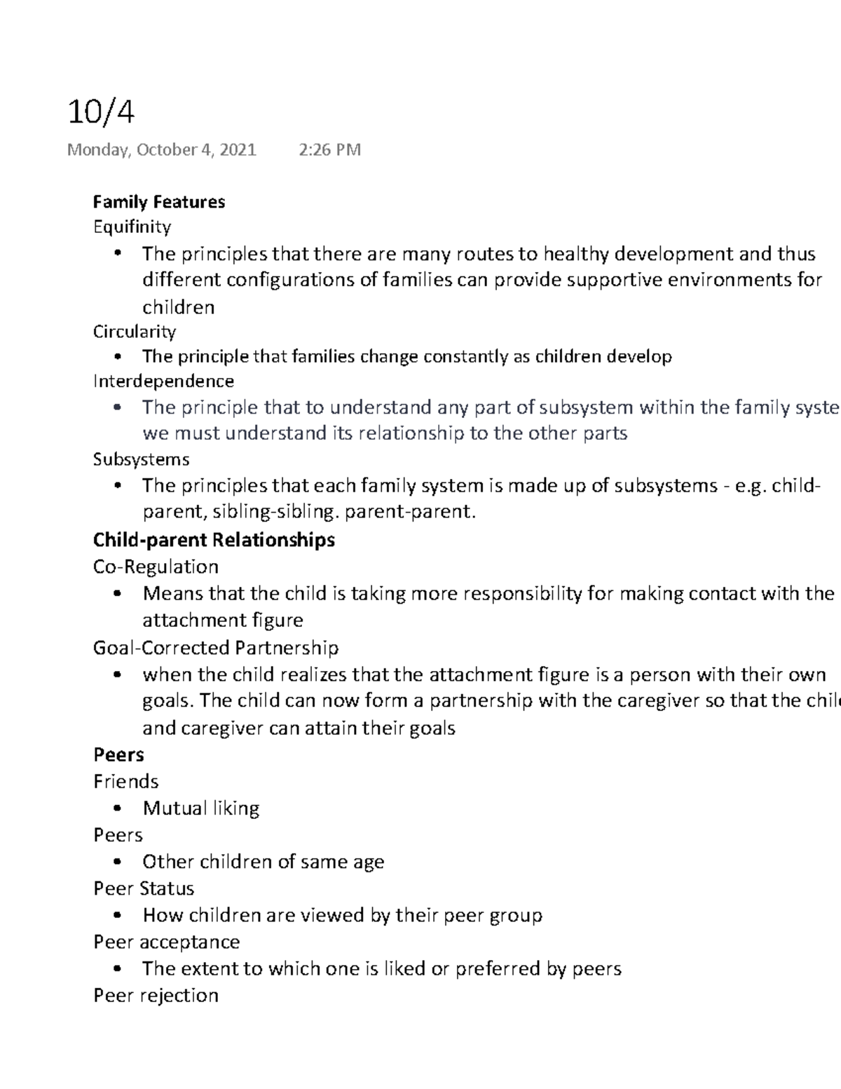 PSYC 160 2 - Lyons - Family Features Equifinity The principles that ...