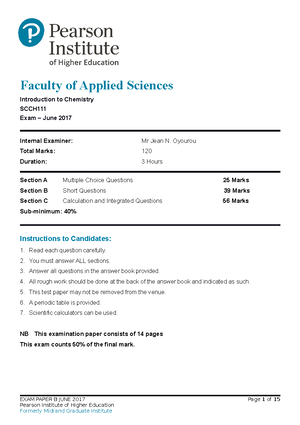 2019 SCCH111 - Initial Exam Paper - SCCH111 – Initial Examination S1 ...