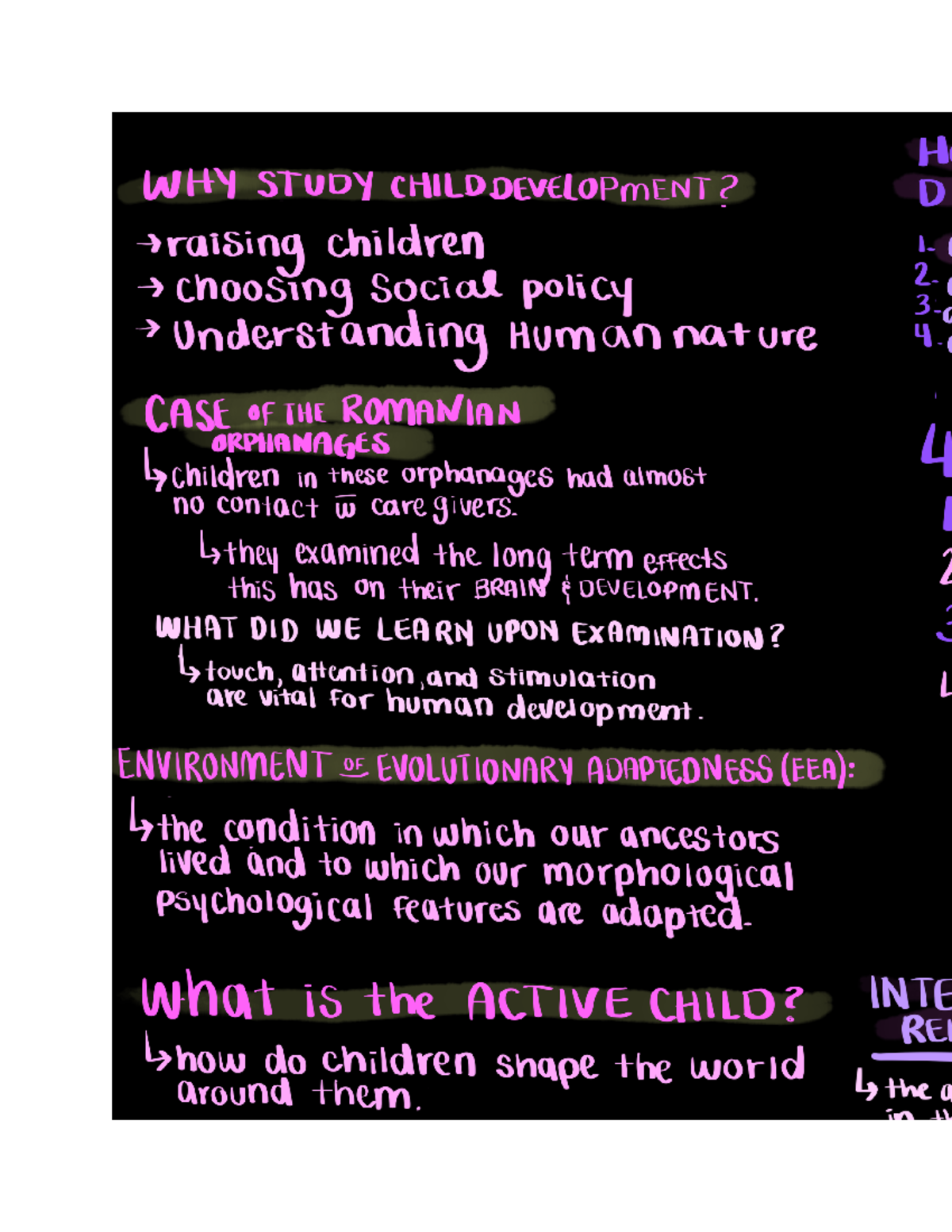 Psych 2110 Chapter ONE - FANGFANG LI - H WHY STUDY CHILD DEVELOPMENT? D ...