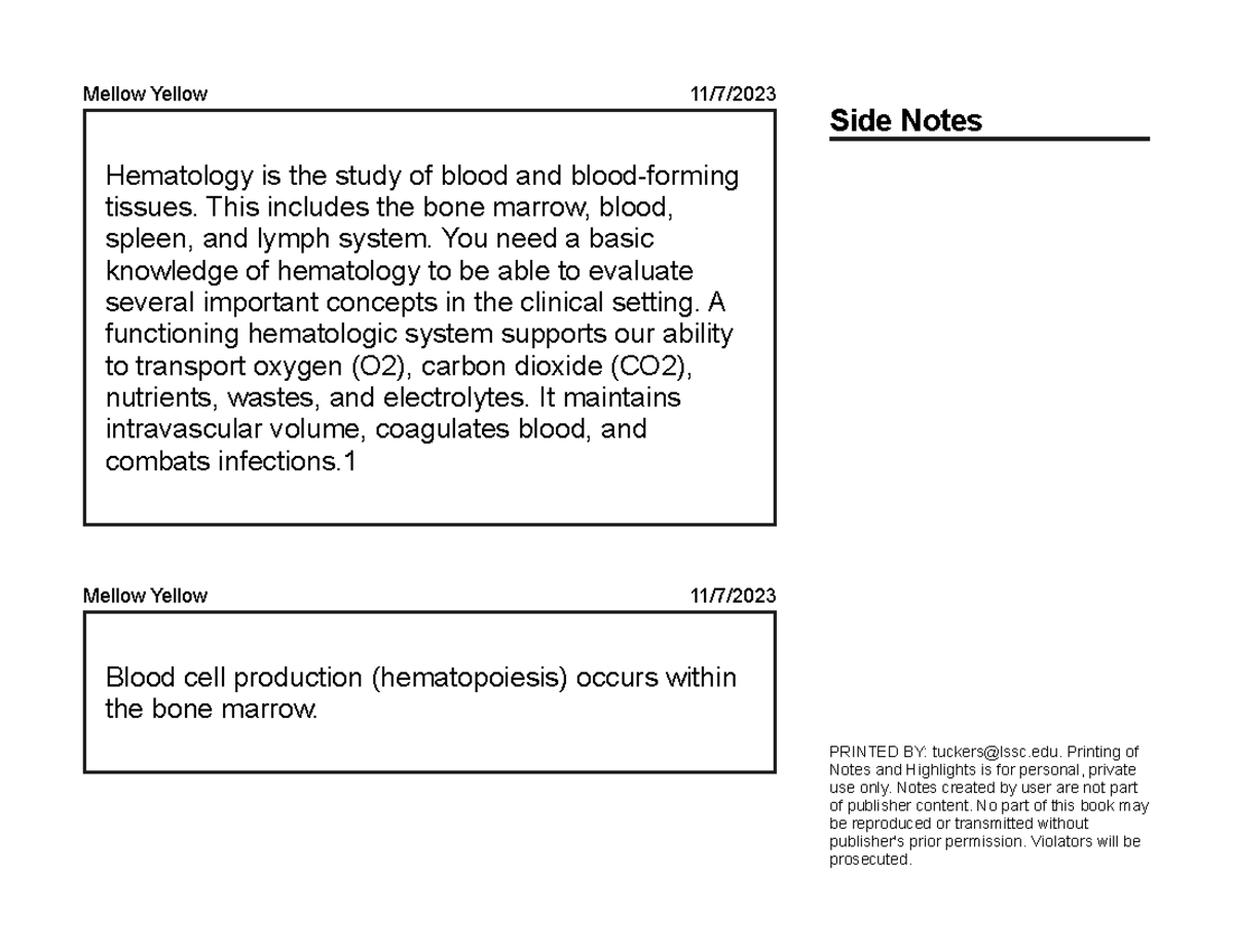 Hematology Notes A&P and Function - Hematology is the study of blood ...