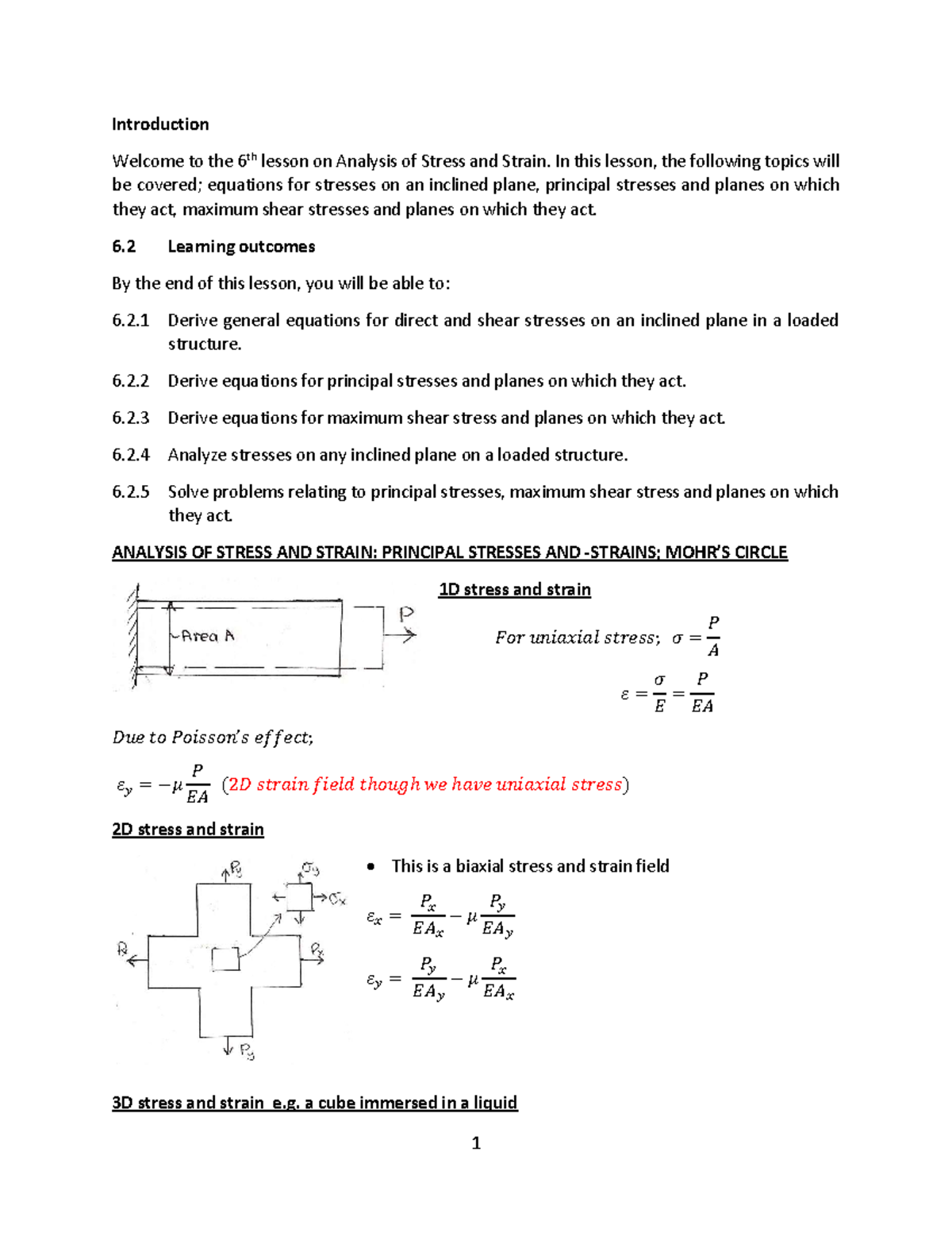 Chapter 9-Complex Stress and Strain - Introduction Welcome to the 6 th ...