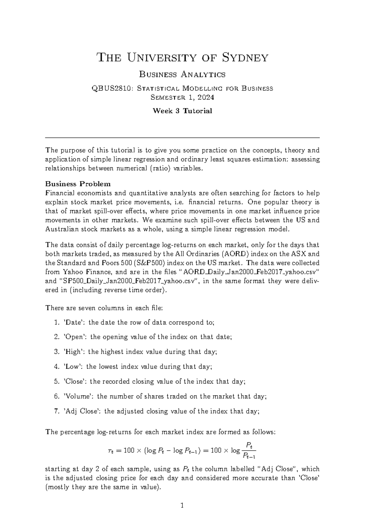 Week 3-1 - Tutorial 3 - The University of Sydney Business Analytics ...
