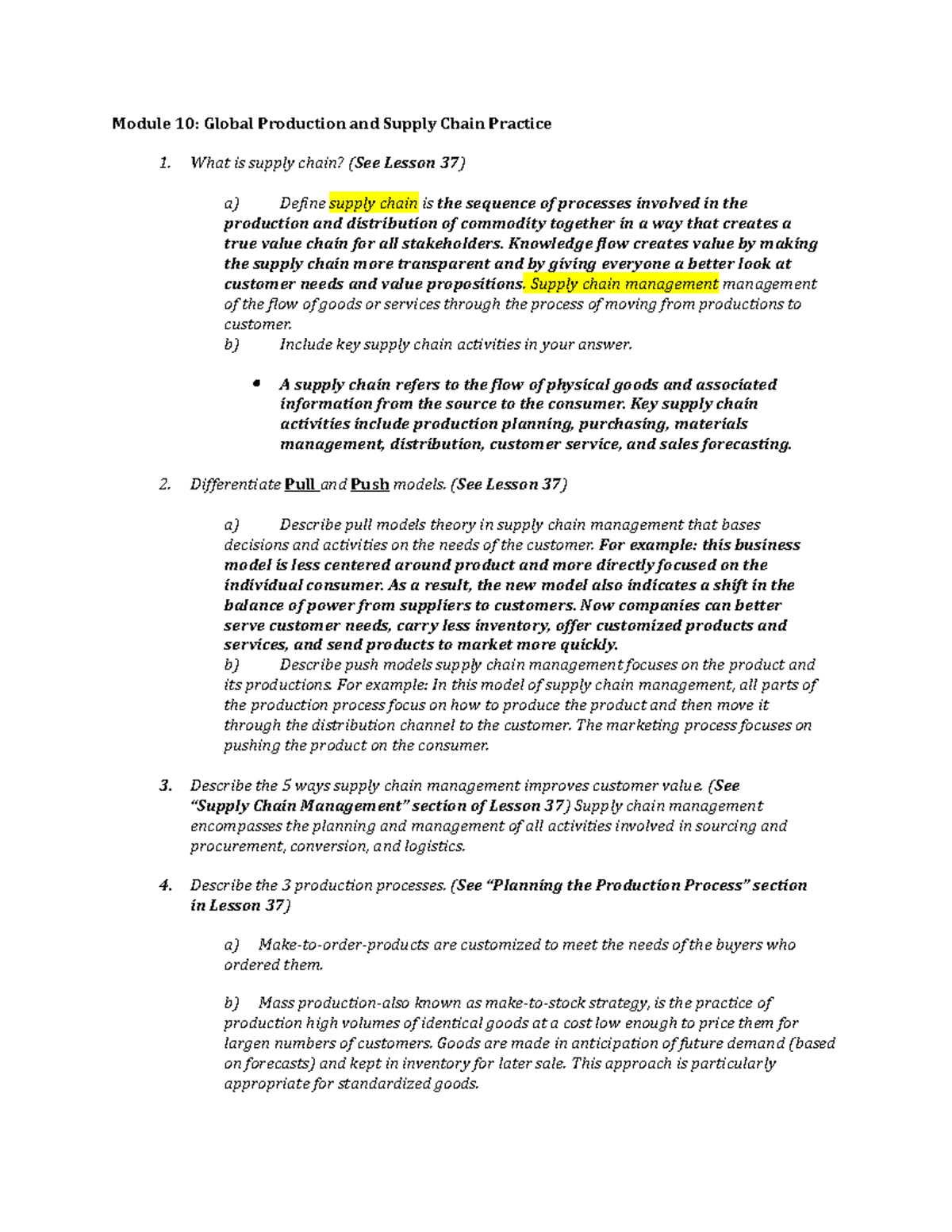 Module 10 D080 - Module 10: Global Production and Supply Chain Practice ...
