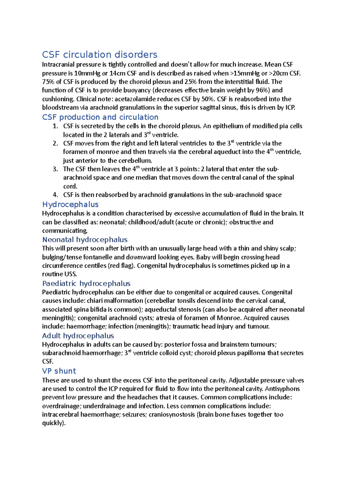 CSF circulation disorders - CSF circulation disorders Intracranial pressure is tightly ...