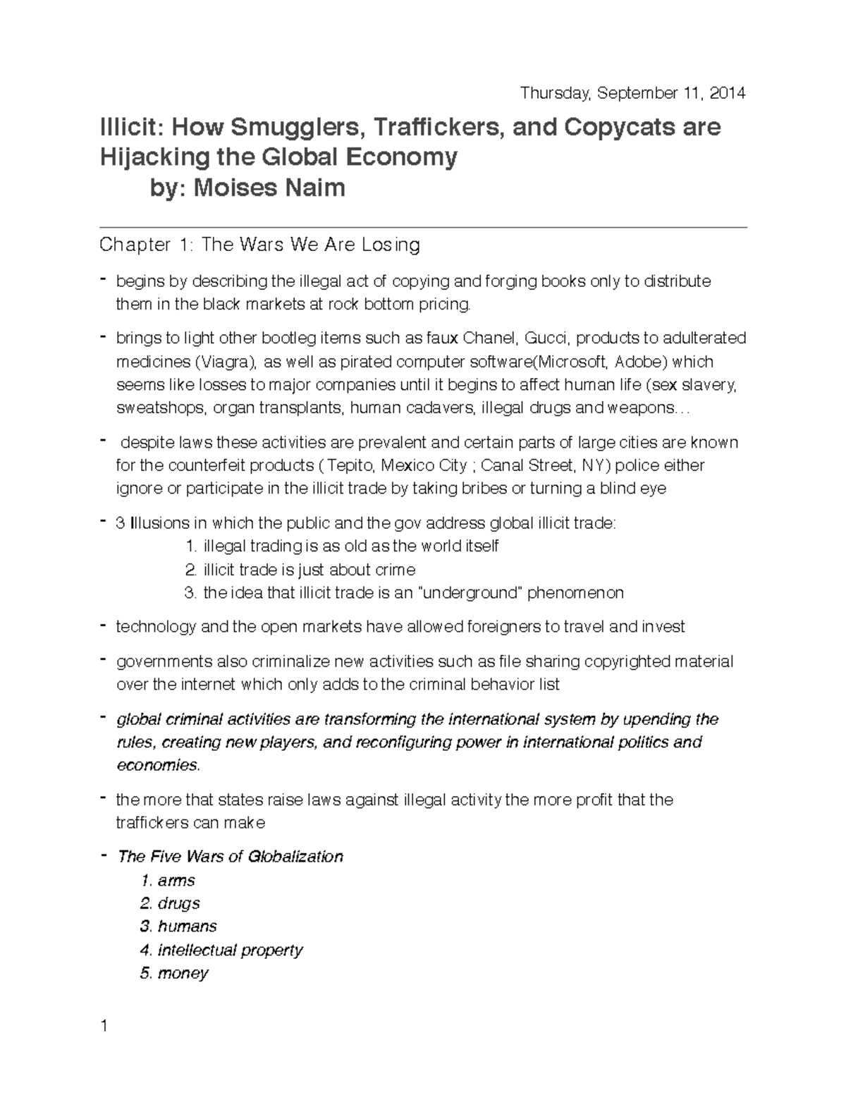 Illicit Book Notes - Illicit: How Smugglers, Traffickers, and Copycats ...