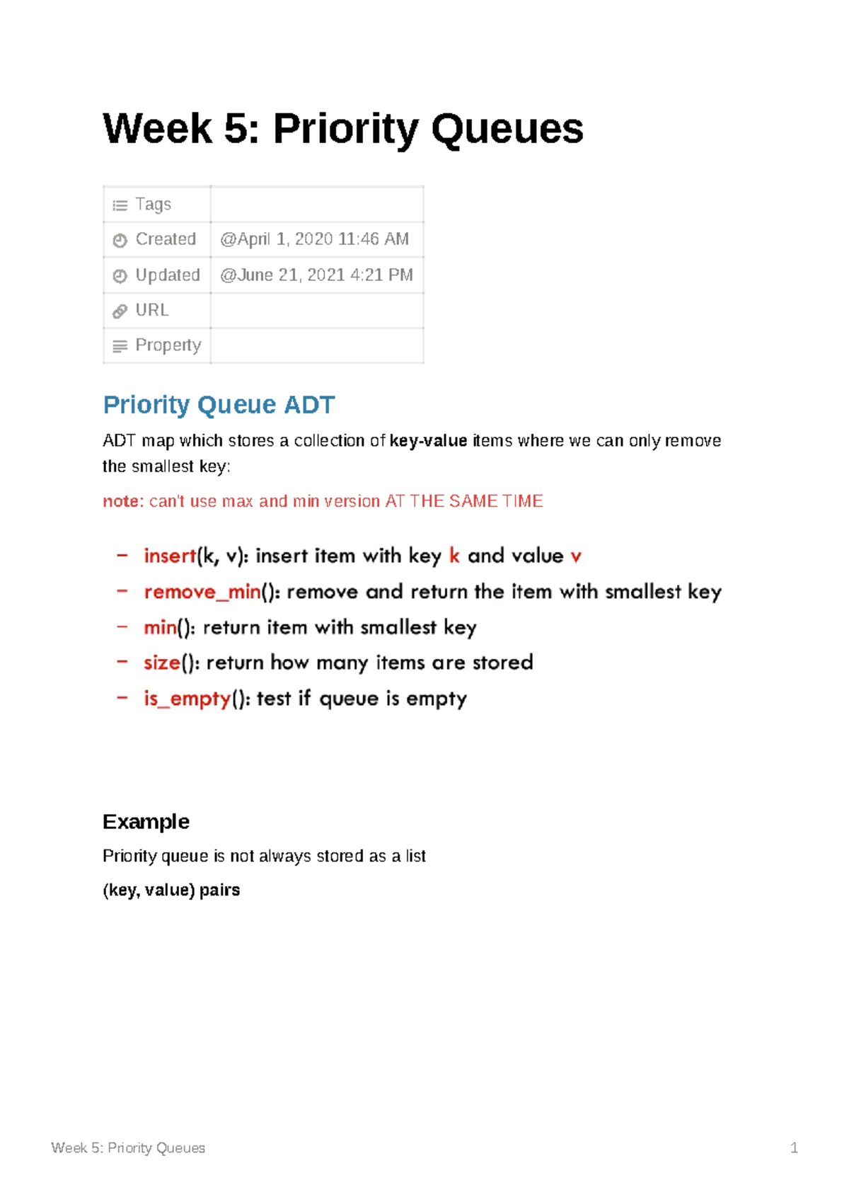 Week 5: Priority Queues - Studocu
