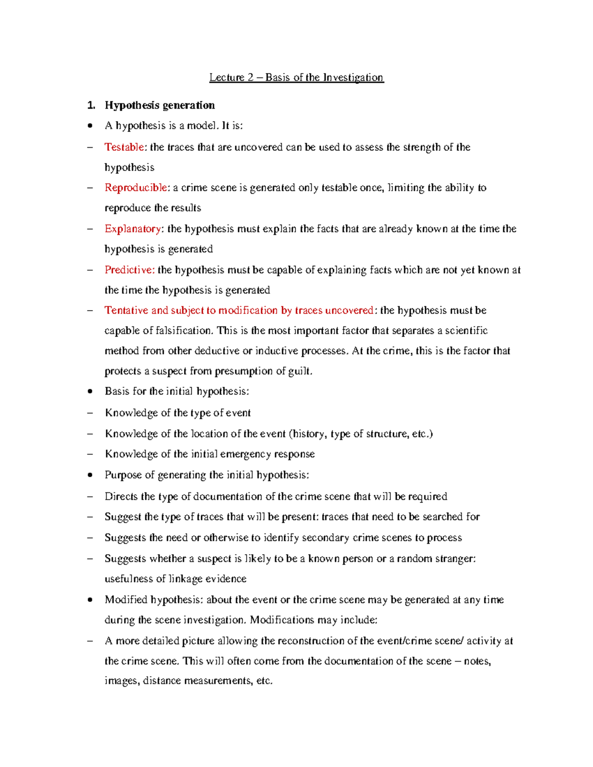 lecture 2 crime scene investigation - Warning: TT: undefined function: 32 Lecture 2 – Basis of ...