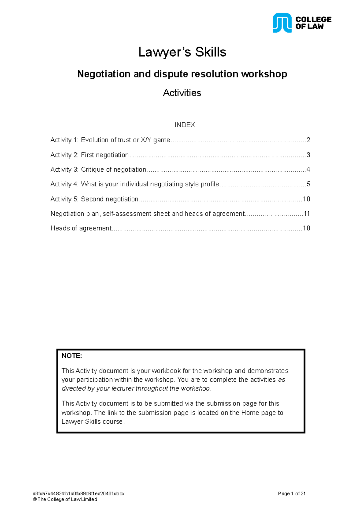 PLT negotiation - Notes - Lawyer’s Skills Negotiation and dispute ...