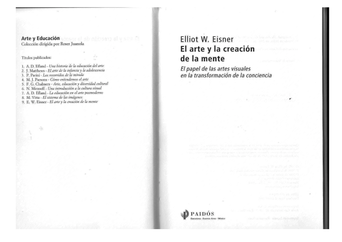 El arte y la creacion de la mente Elliot Eisner - Expresión oral y ...