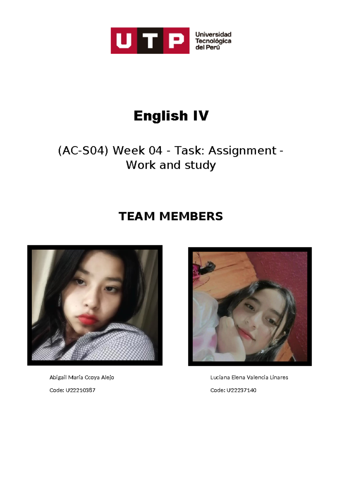 Task -Week 4 - abgd - Ingles IV - English IV (AC-S04) Week 04 - Task: Assignment - Work and ...