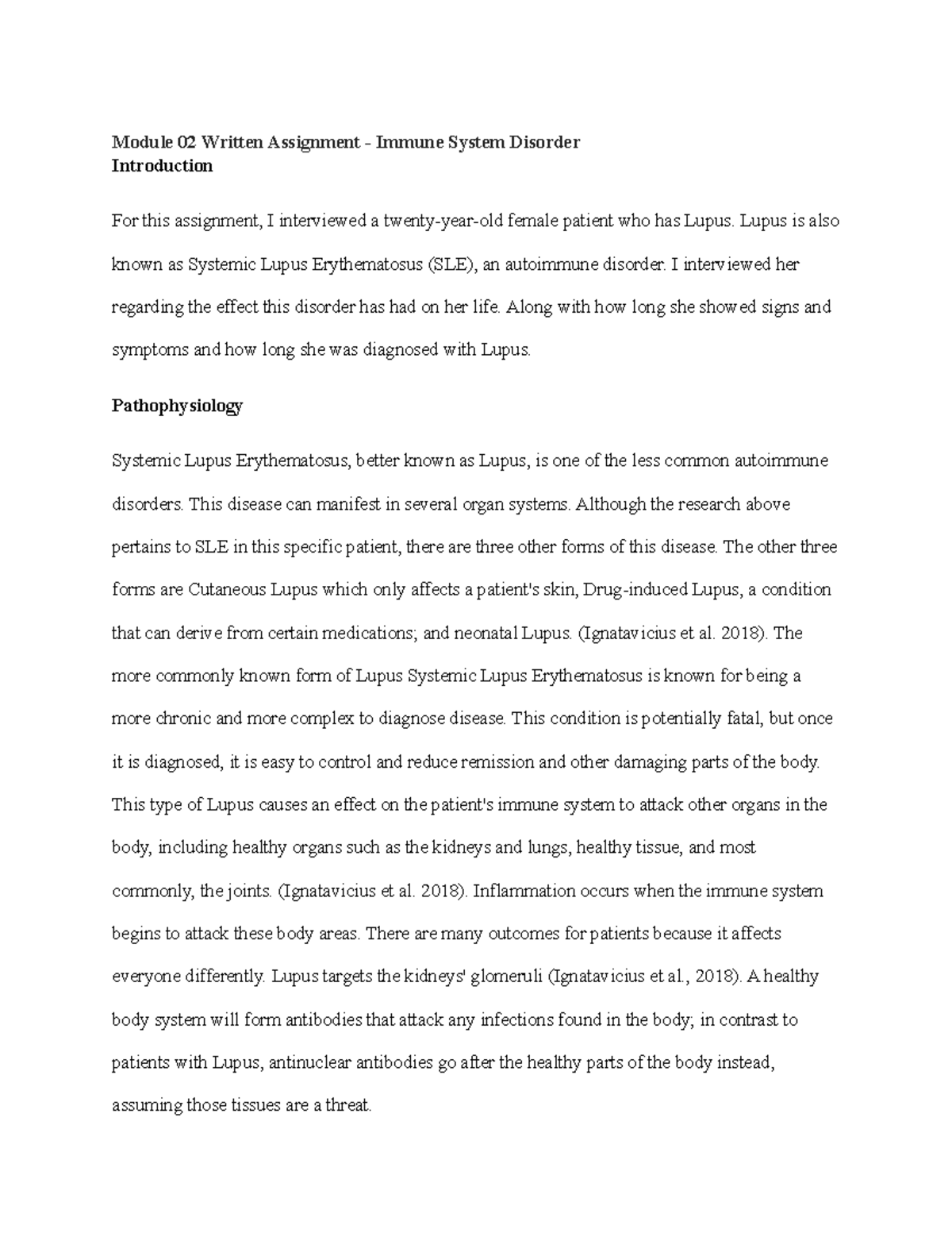ModuLE 02 written assignment - Module 02 Written Assignment - Immune ...