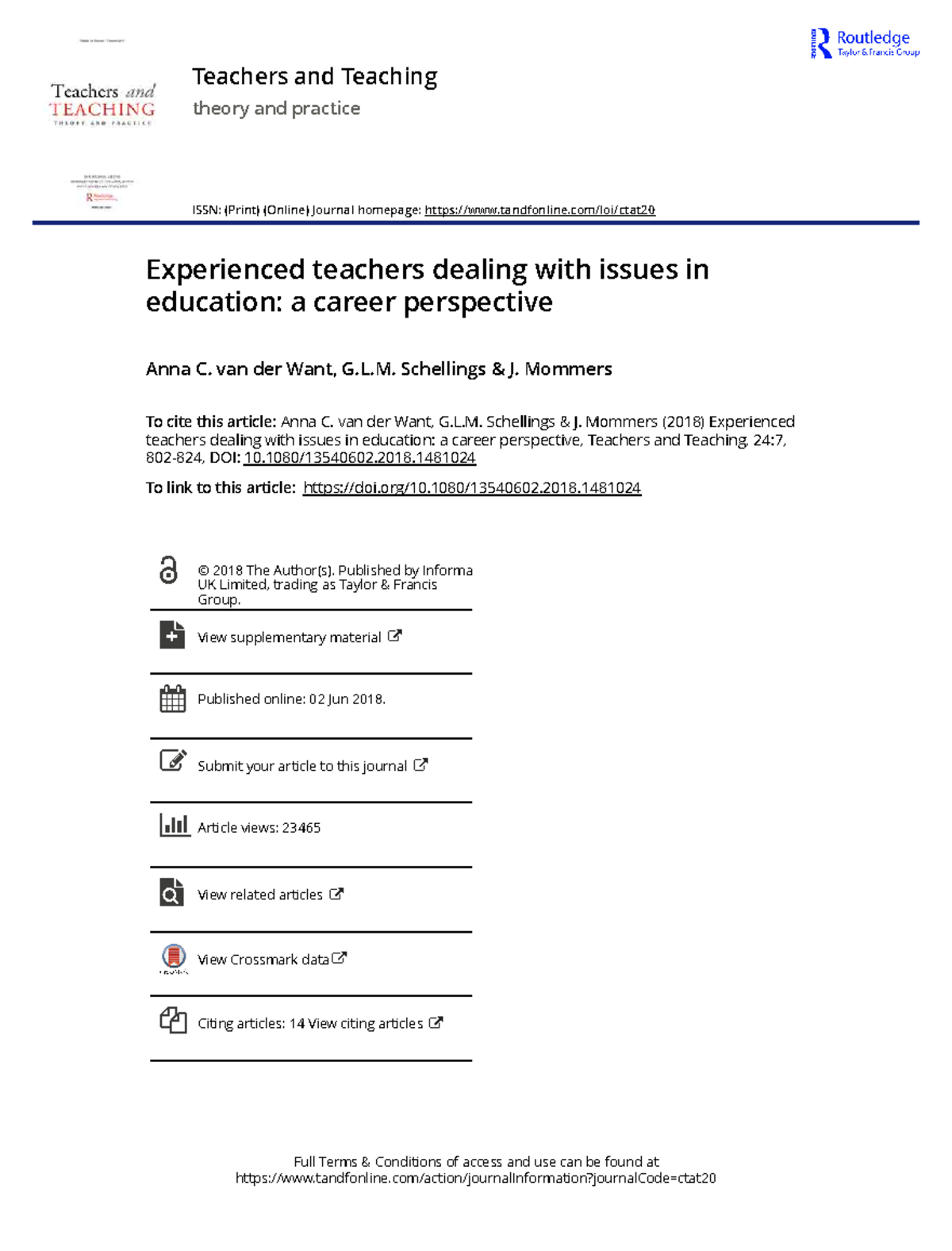 Experienced teachers dealing with issues in education a career ...
