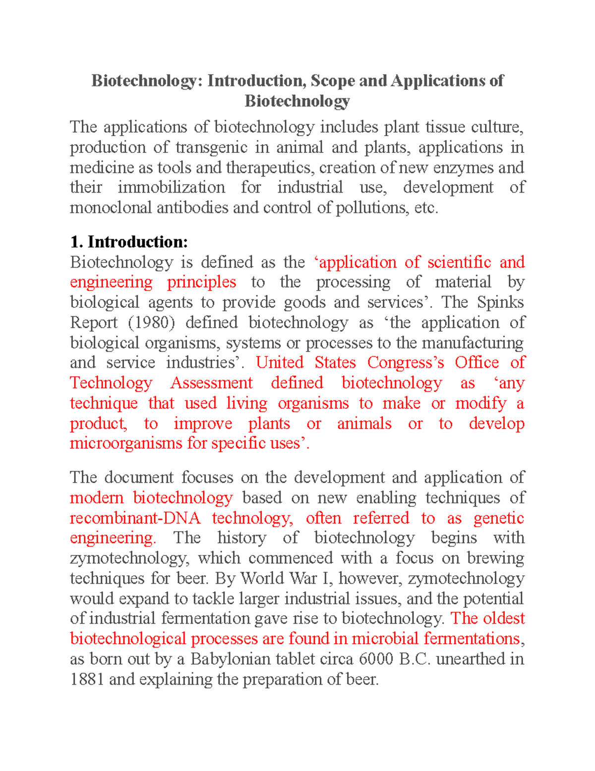 Concept and scope of Biotechnology - Biotechnology: Introduction, Scope ...