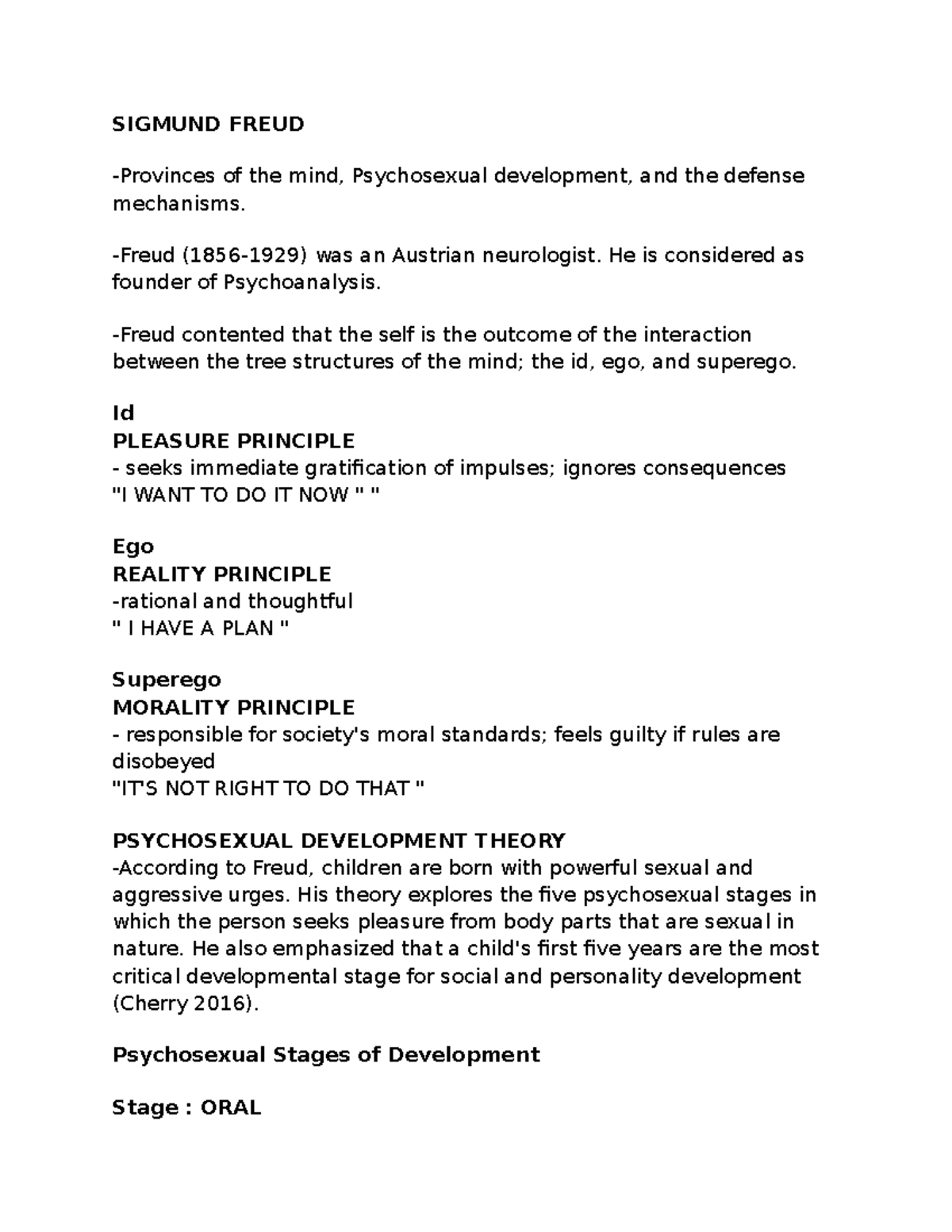 Understanding the Self - SIGMUND FREUD -Provinces of the mind ...