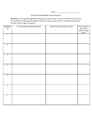 Period 5 DBQ - Document Based Question (DBQ) example for AP test - Name