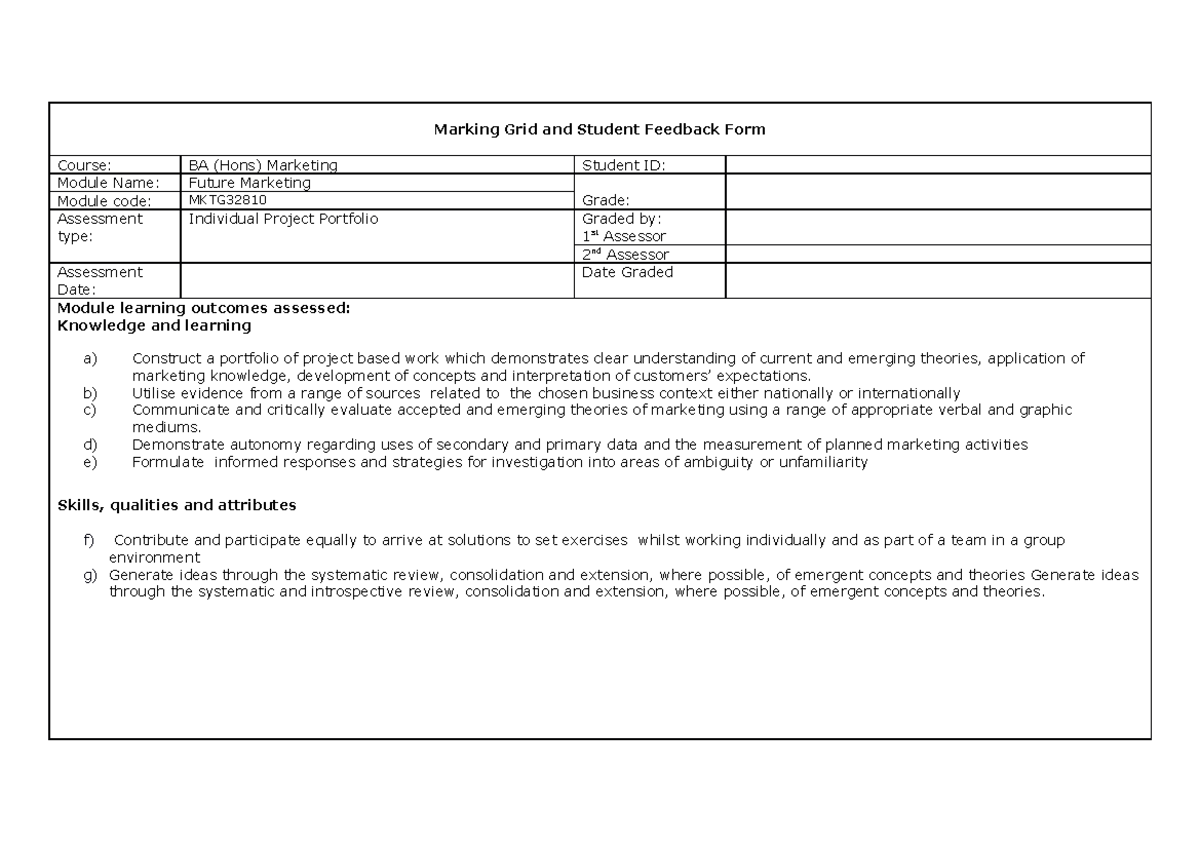 FM Summative Assessment Marking Grid%202016-17 - Marking Grid and ...