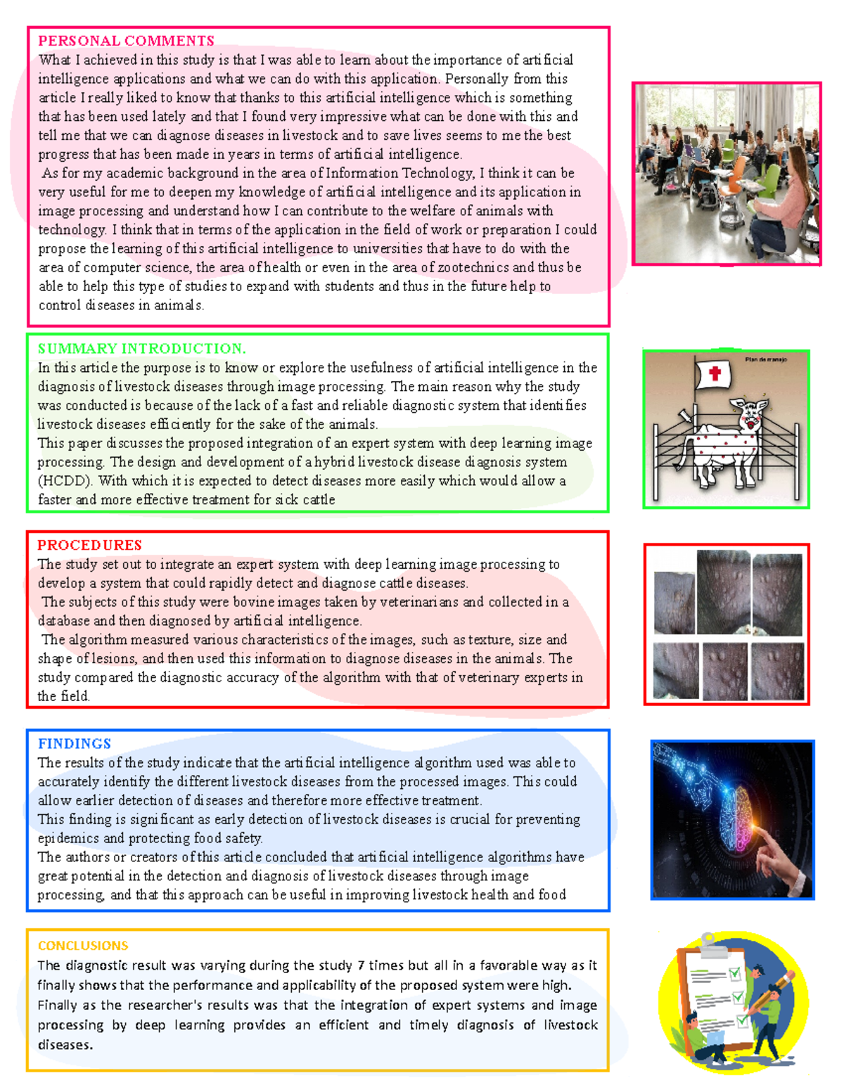 Infografia articulo 3 - PERSONAL COMMENTS What I achieved in this study ...