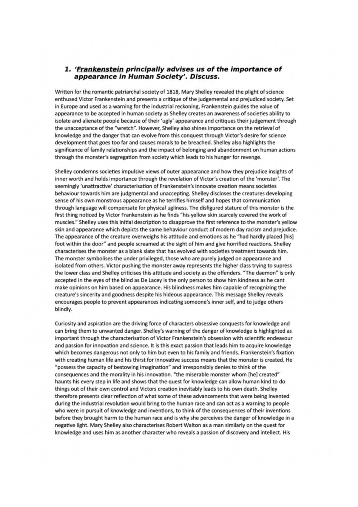 Full-frankenstein-essay - Studocu