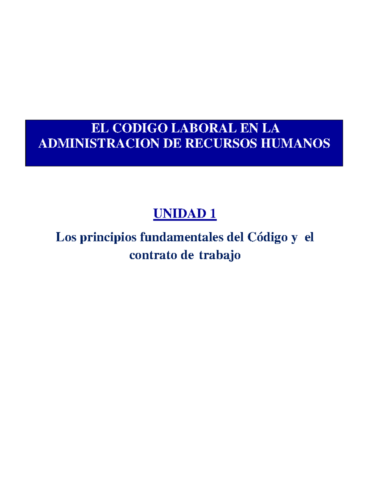EL Codigo Laboral EN LA Administracion DE Recursos Humanos - EL CODIGO ...