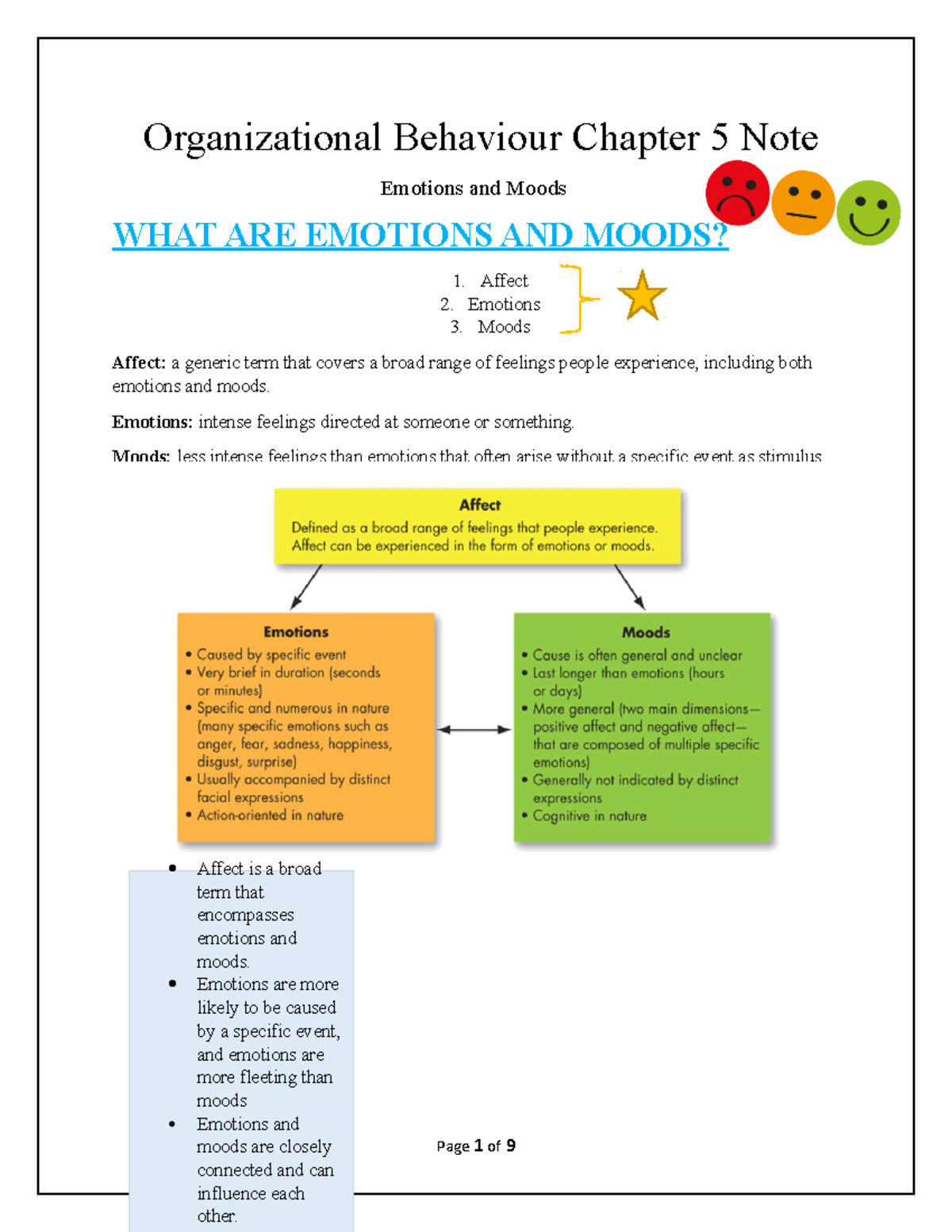 Organizational Behaviour Ch 5 Note - Organizational Behaviour Chapter 5 ...
