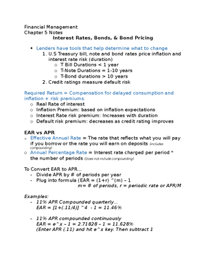 Financial Management Formula Sheet - Financial Management Test Notes ...