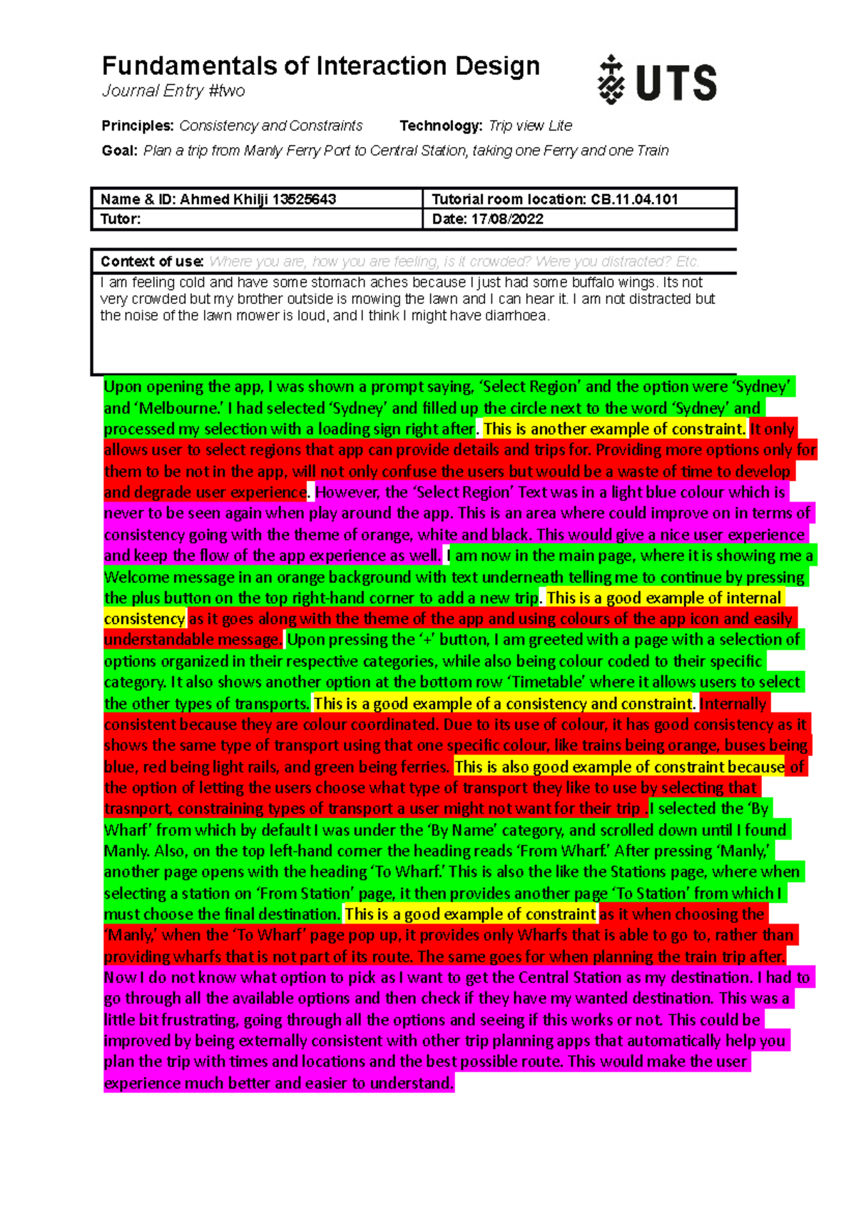 Tut06 Khilji Journal 2 - Fundamentals of Interaction Design Journal ...