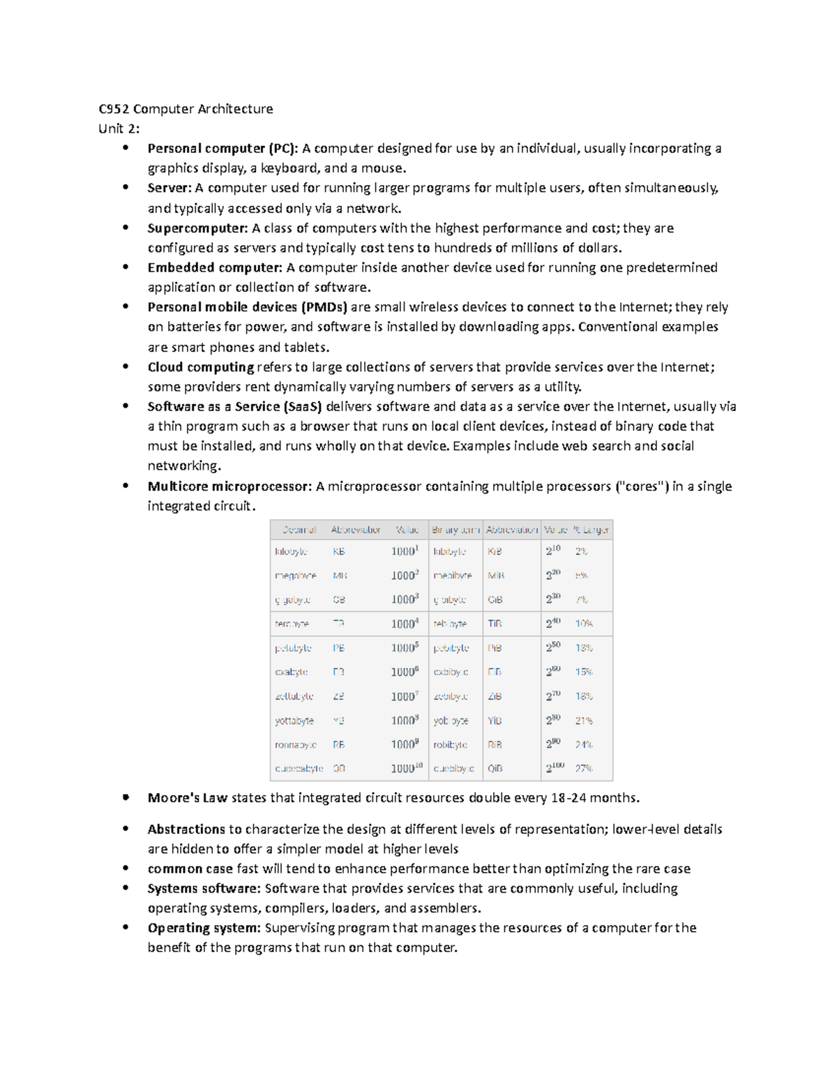 C952 Computer Architecture Study Guide - C952 Computer Architecture ...