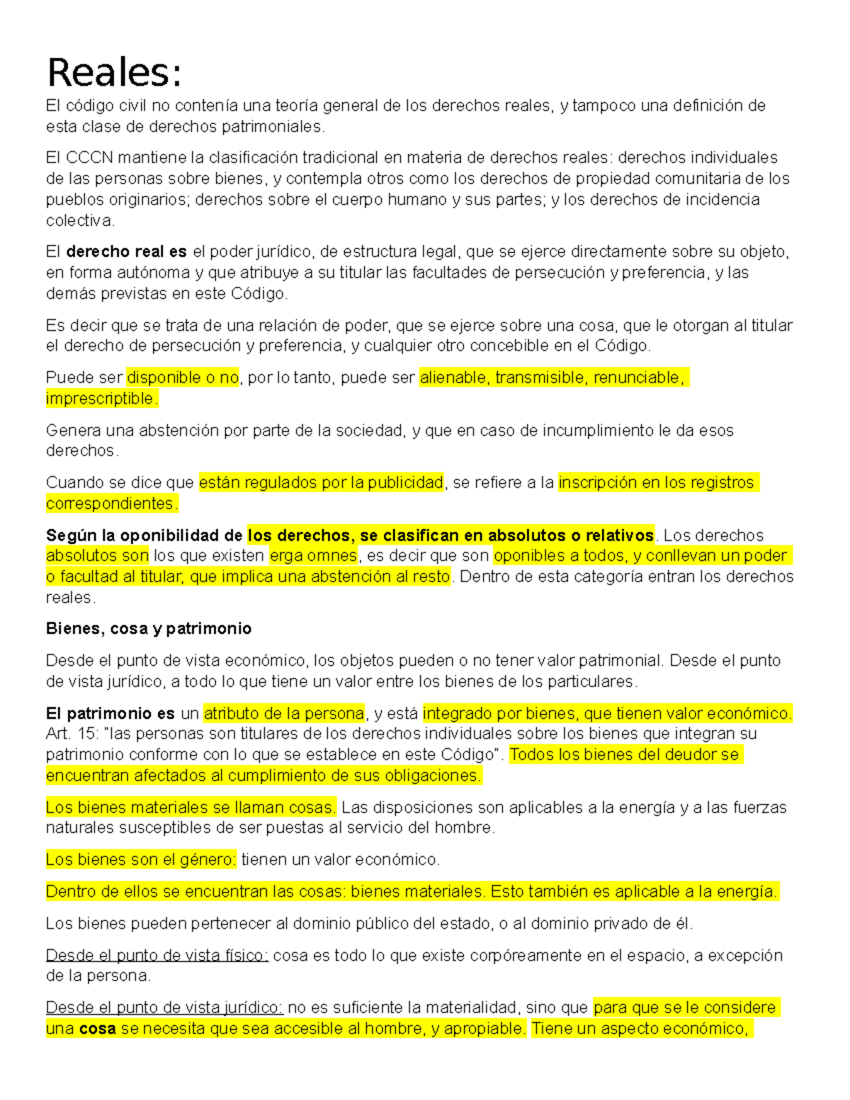 Reales - Reales: El código civil no contenía una teoría general de los ...