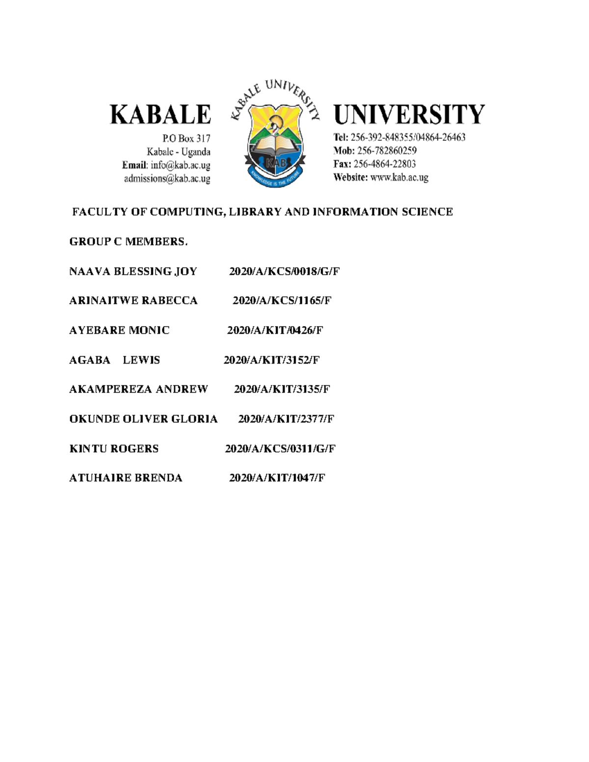 7. Lec 7 Network Mgt continued - FACULTY OF COMPUTING, LIBRARY AND INFORMATION SCIENCE GROUP C ...
