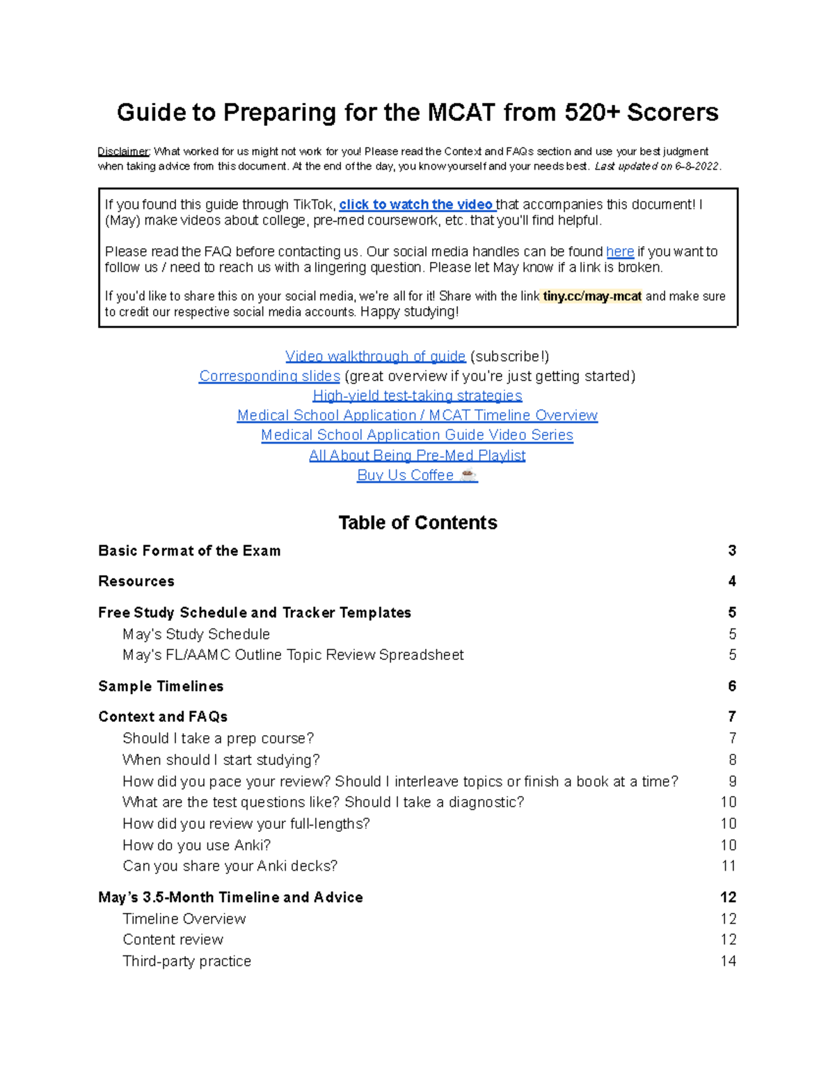 Guide To Mcat Preparation By May And Anuva Guide To Preparing For The